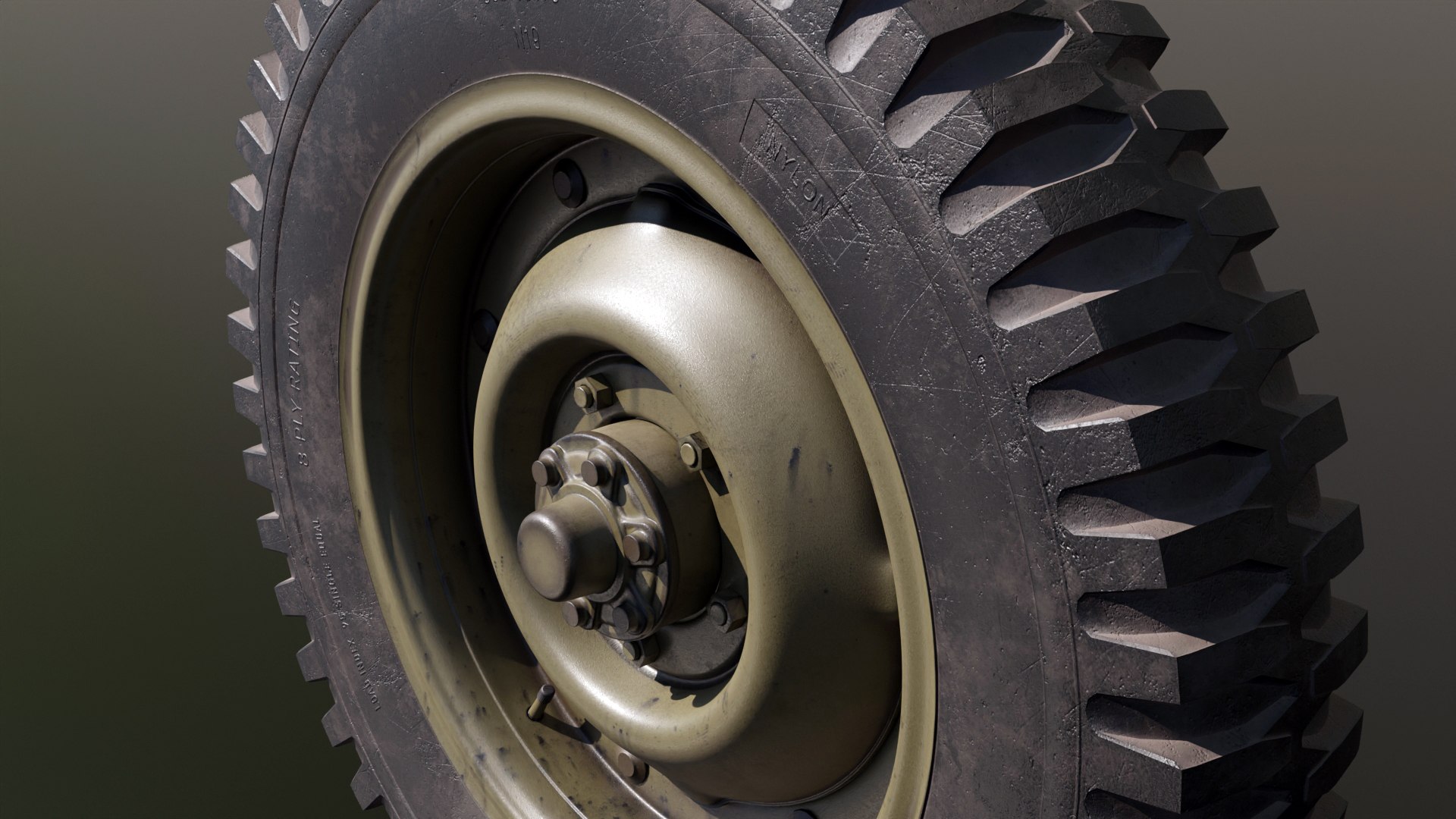 Military Jeep Willys Wheel 3D Model - TurboSquid 2136410
