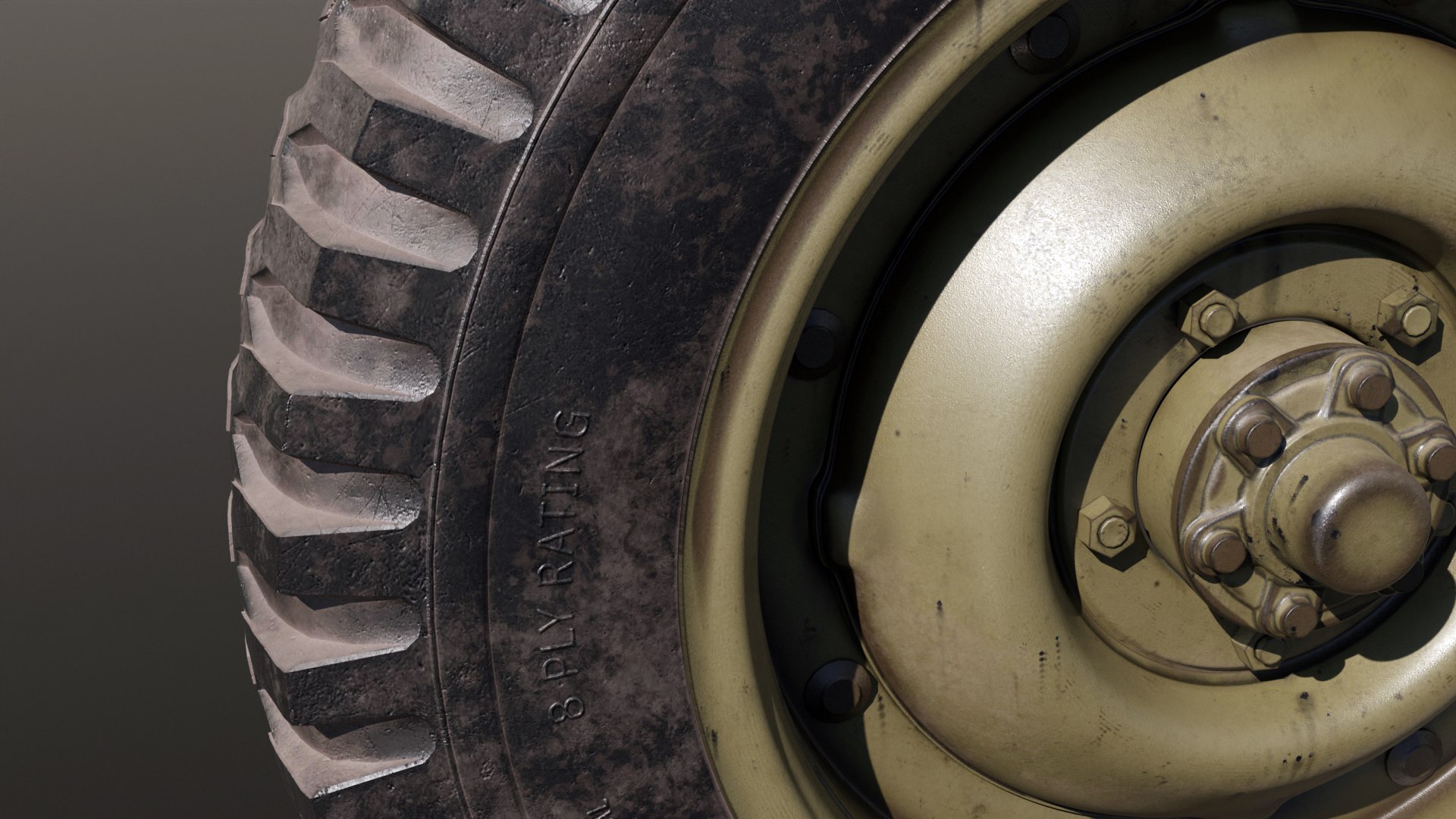 Military Jeep Willys Wheel 3D Model - TurboSquid 2136410