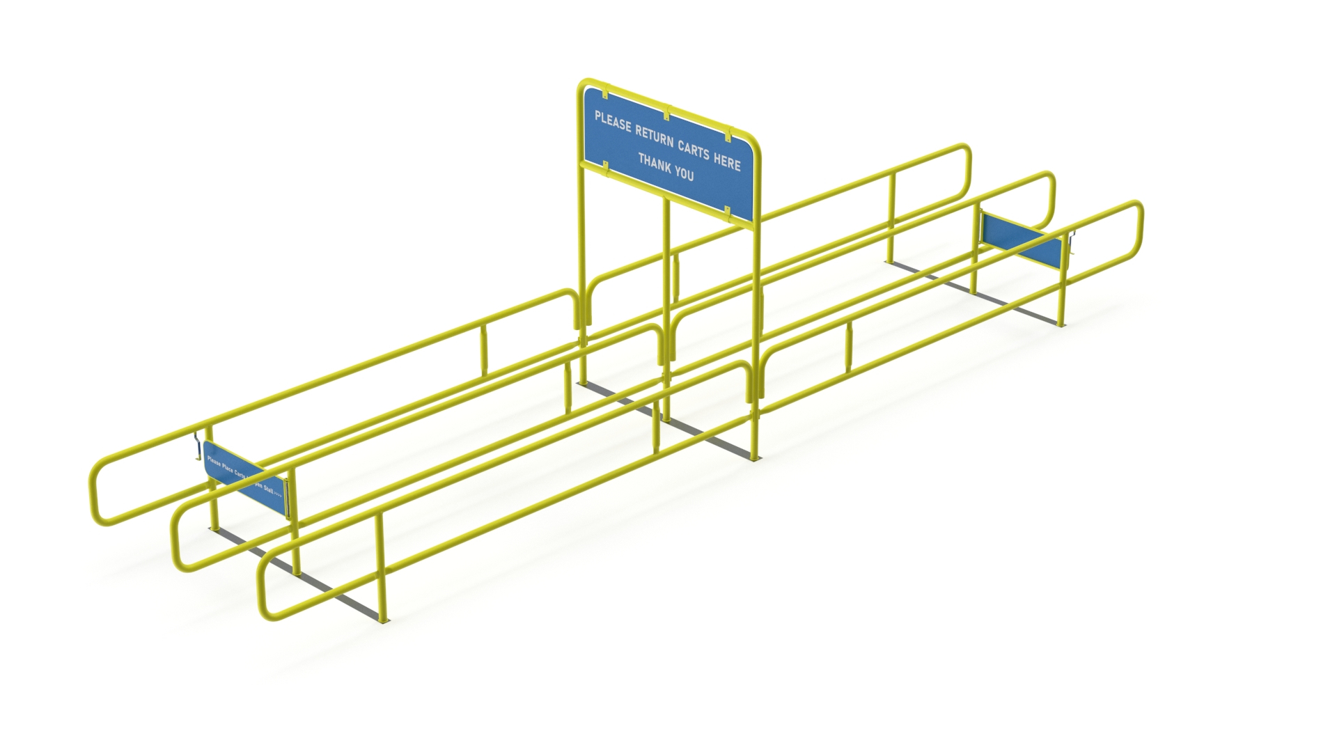Corral For Shopping Carts Bidirect Yellow 3D - TurboSquid 2027728