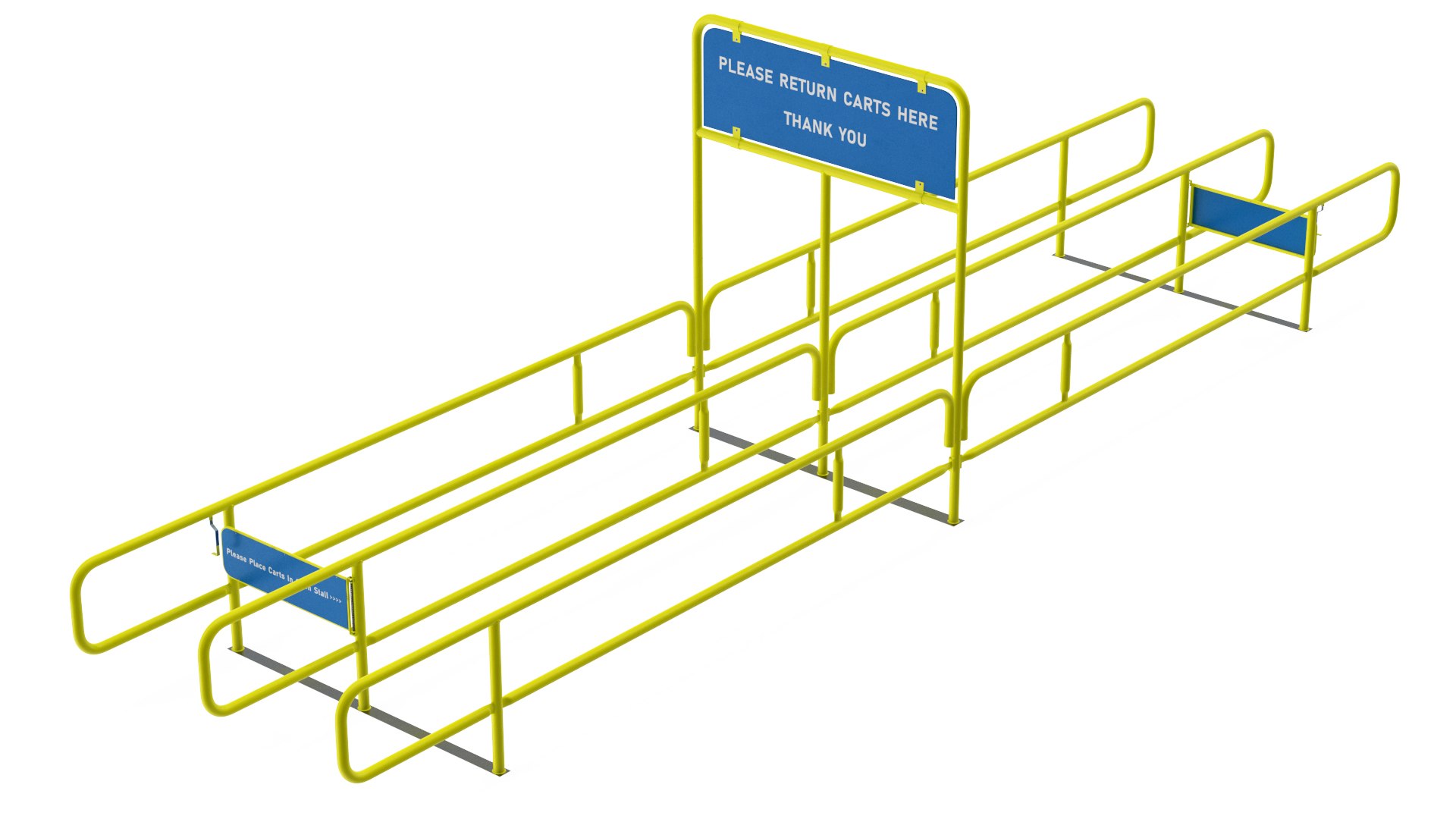 Corral For Shopping Carts Bidirect Yellow 3D - TurboSquid 2027728