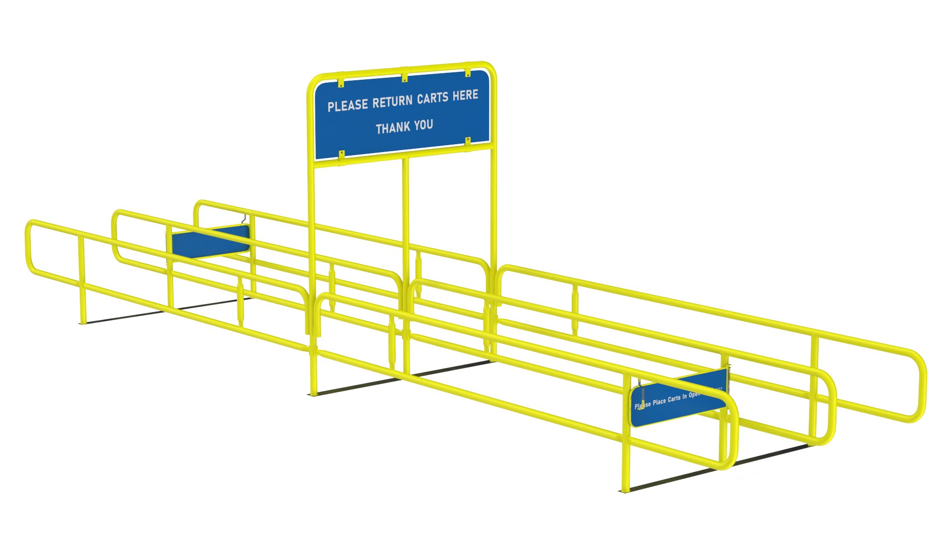 Corral For Shopping Carts Bidirect Yellow 3D - TurboSquid 2027728