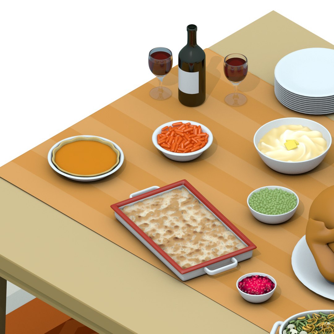 Isometric Thanksgiving Dinner Model - TurboSquid 1563223