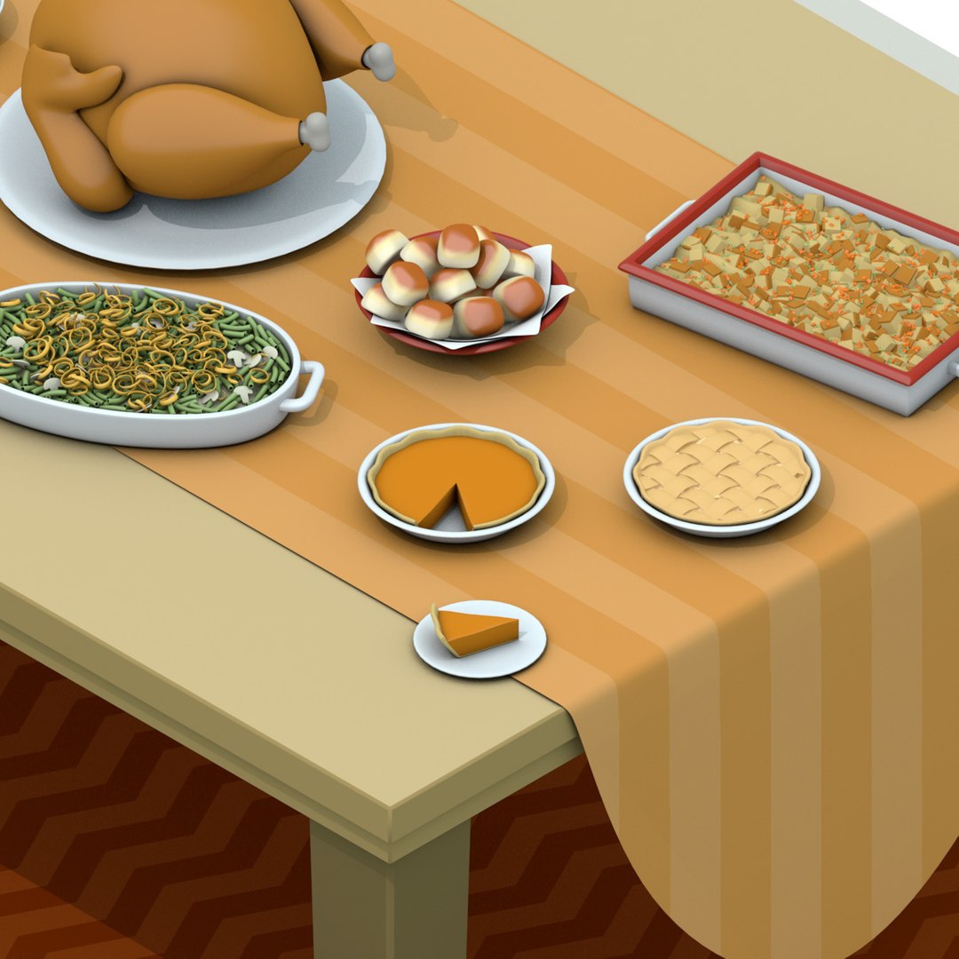 Isometric Thanksgiving Dinner Model - TurboSquid 1563223