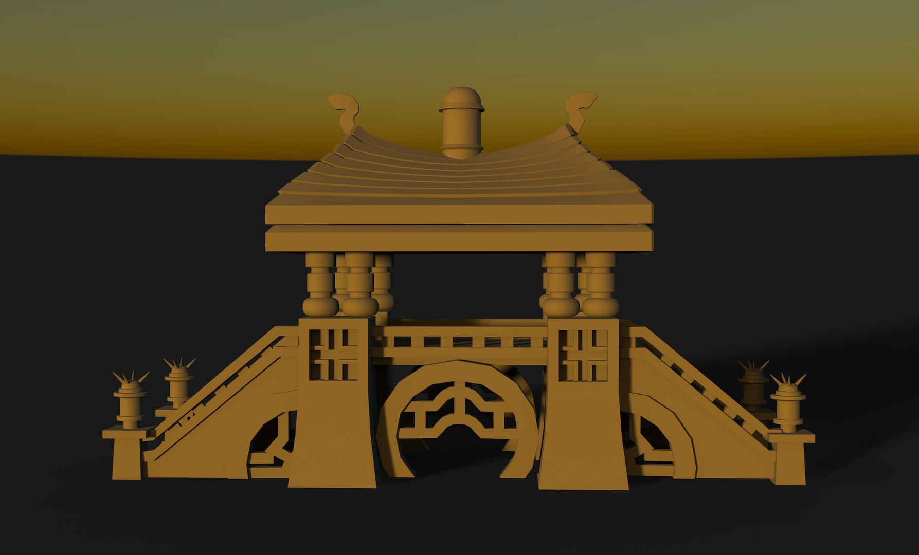 3D Stone Gate Low-poly 3D Model Model - TurboSquid 2338879