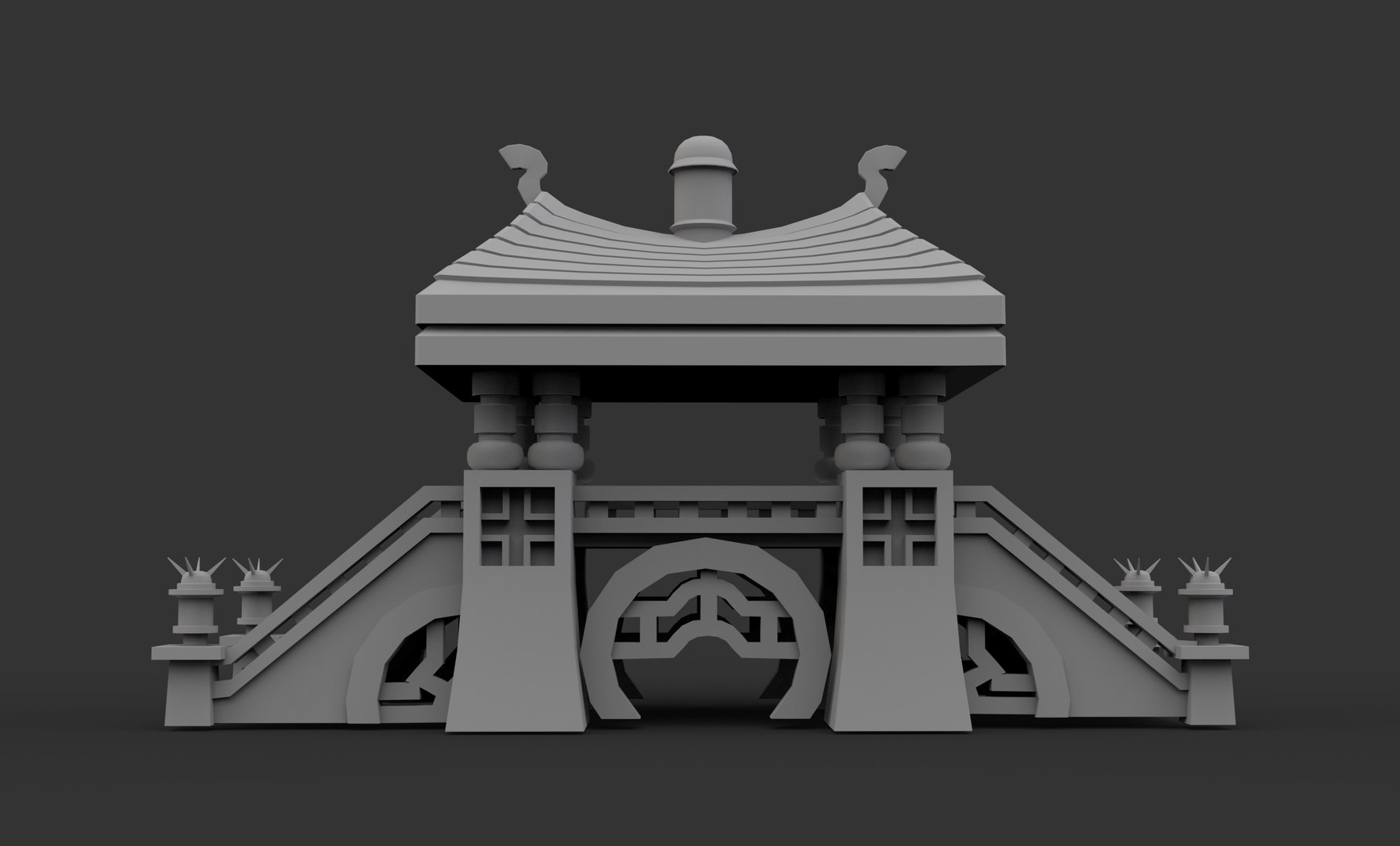 3D Stone Gate Low-poly 3D Model Model - TurboSquid 2338879