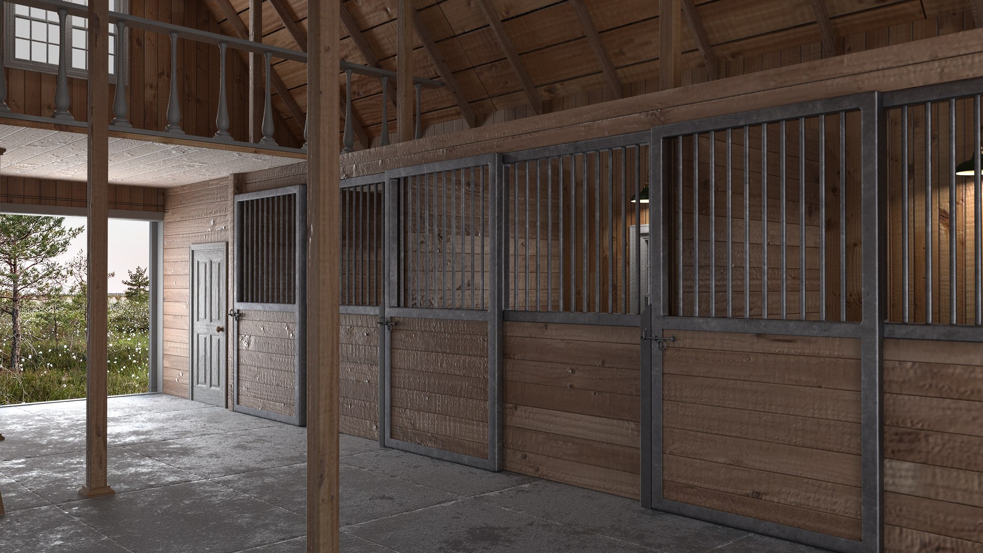 3D traditional american red barn - TurboSquid 1636814