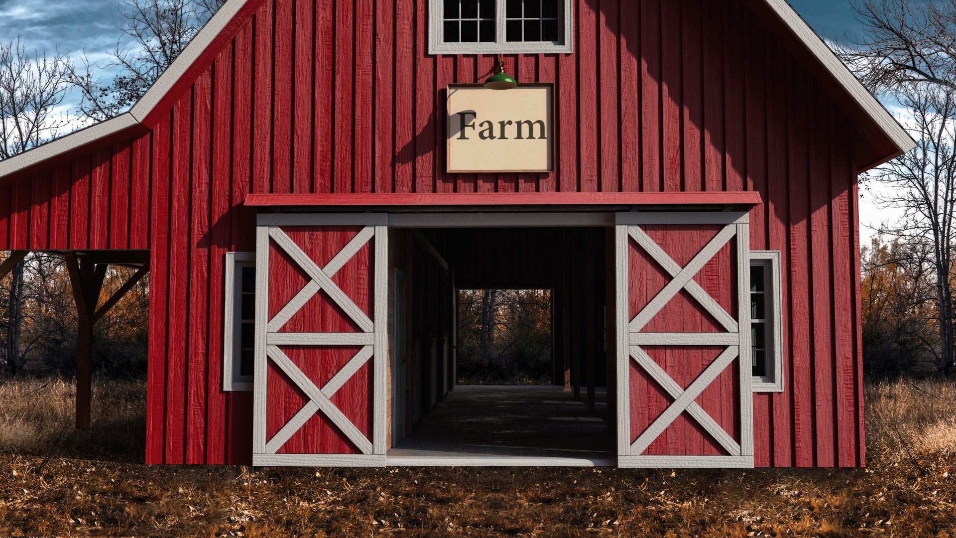 3D Traditional American Red Barn - TurboSquid 1636814