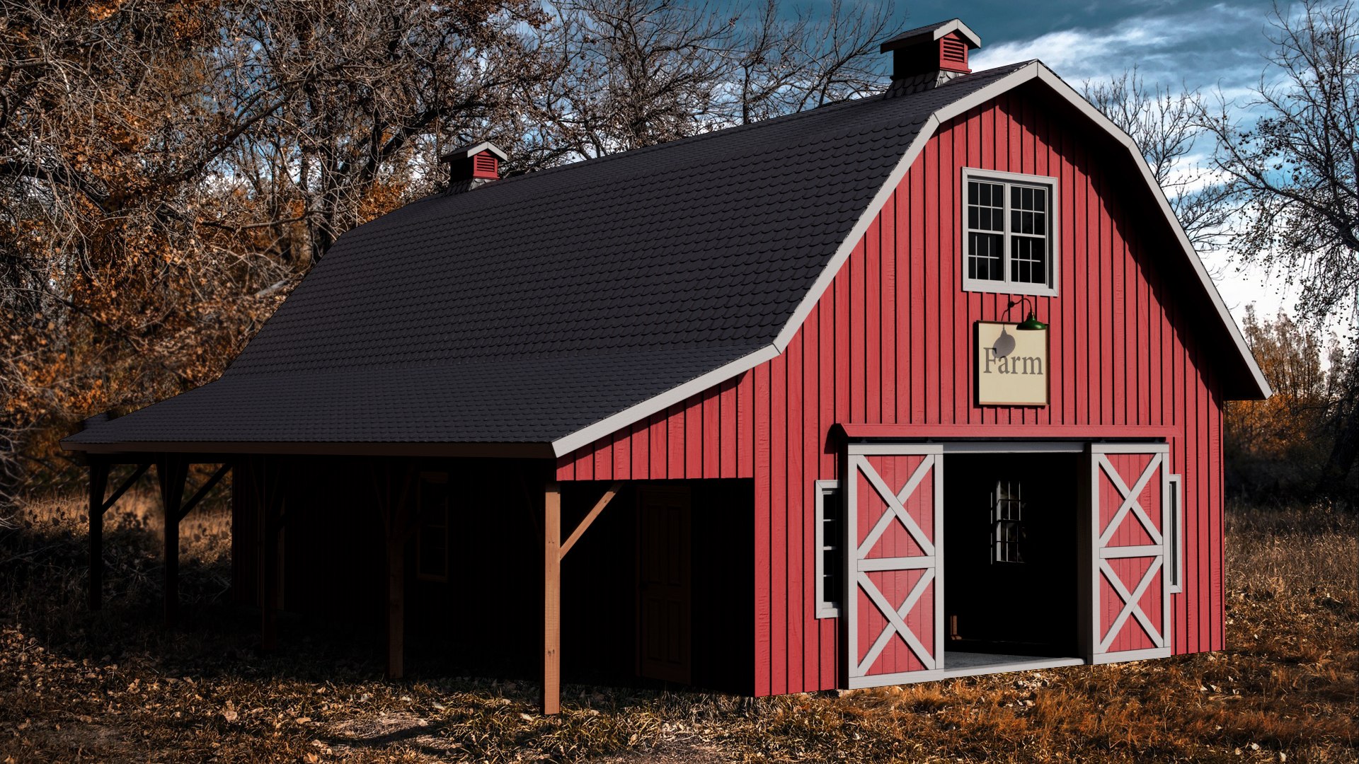 3D Traditional American Red Barn - TurboSquid 1636814