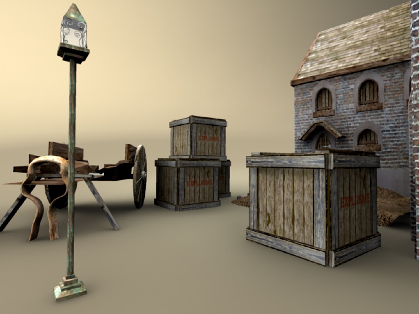 3d Model Pack Buildings Village