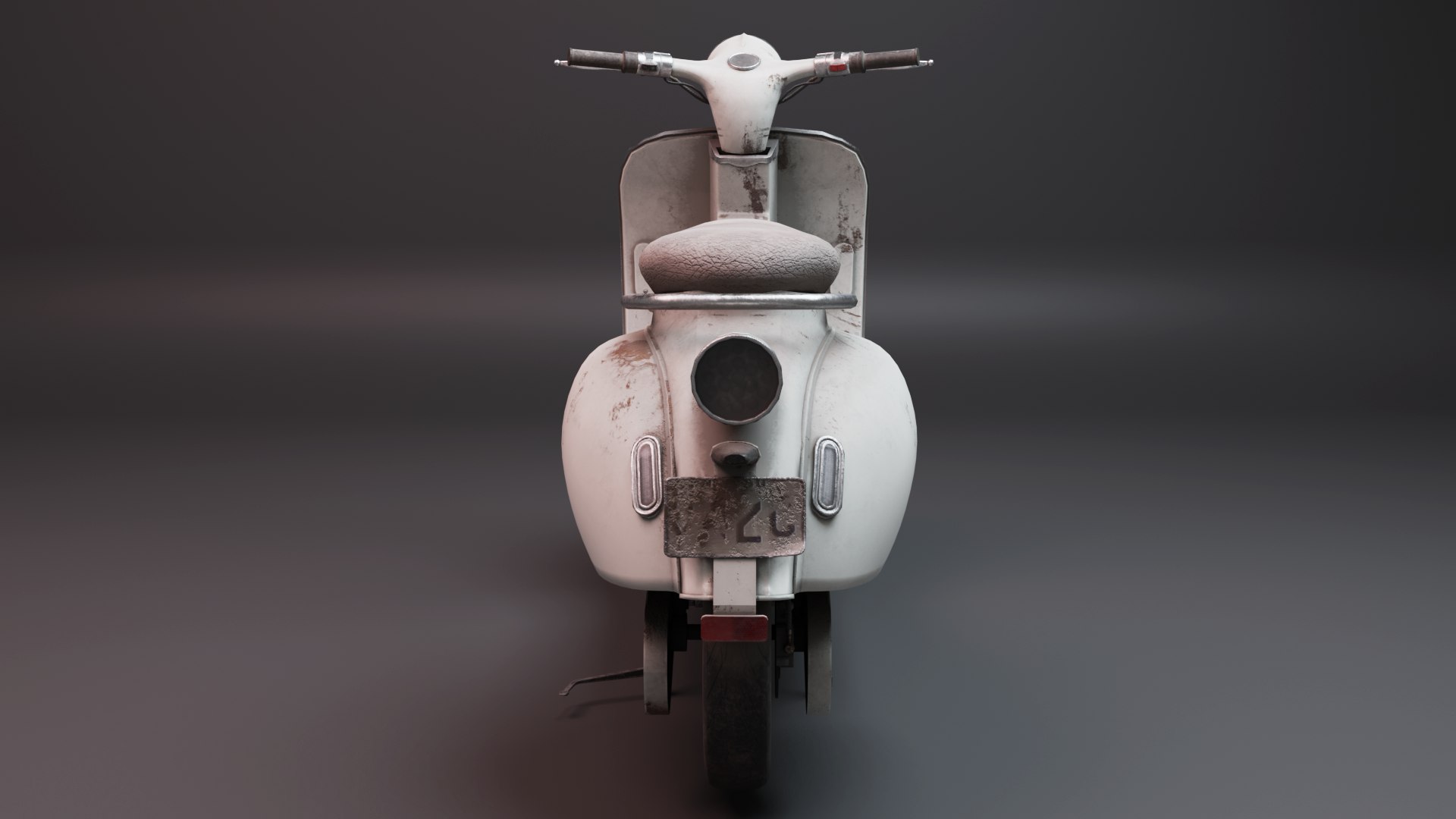 Old White Retro Scooter 3D Model - TurboSquid 2013153