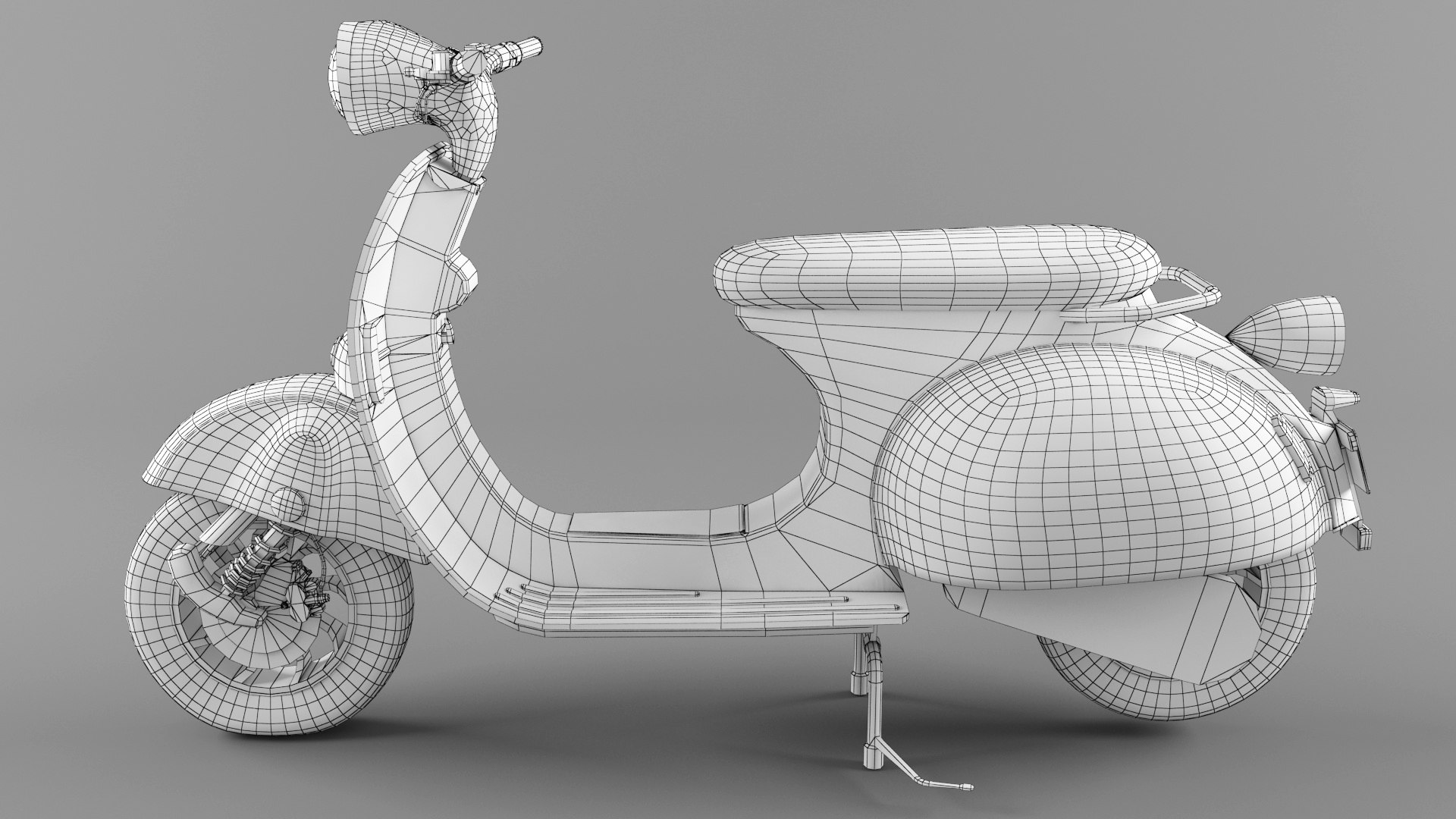 Old White Retro Scooter 3D Model - TurboSquid 2013153