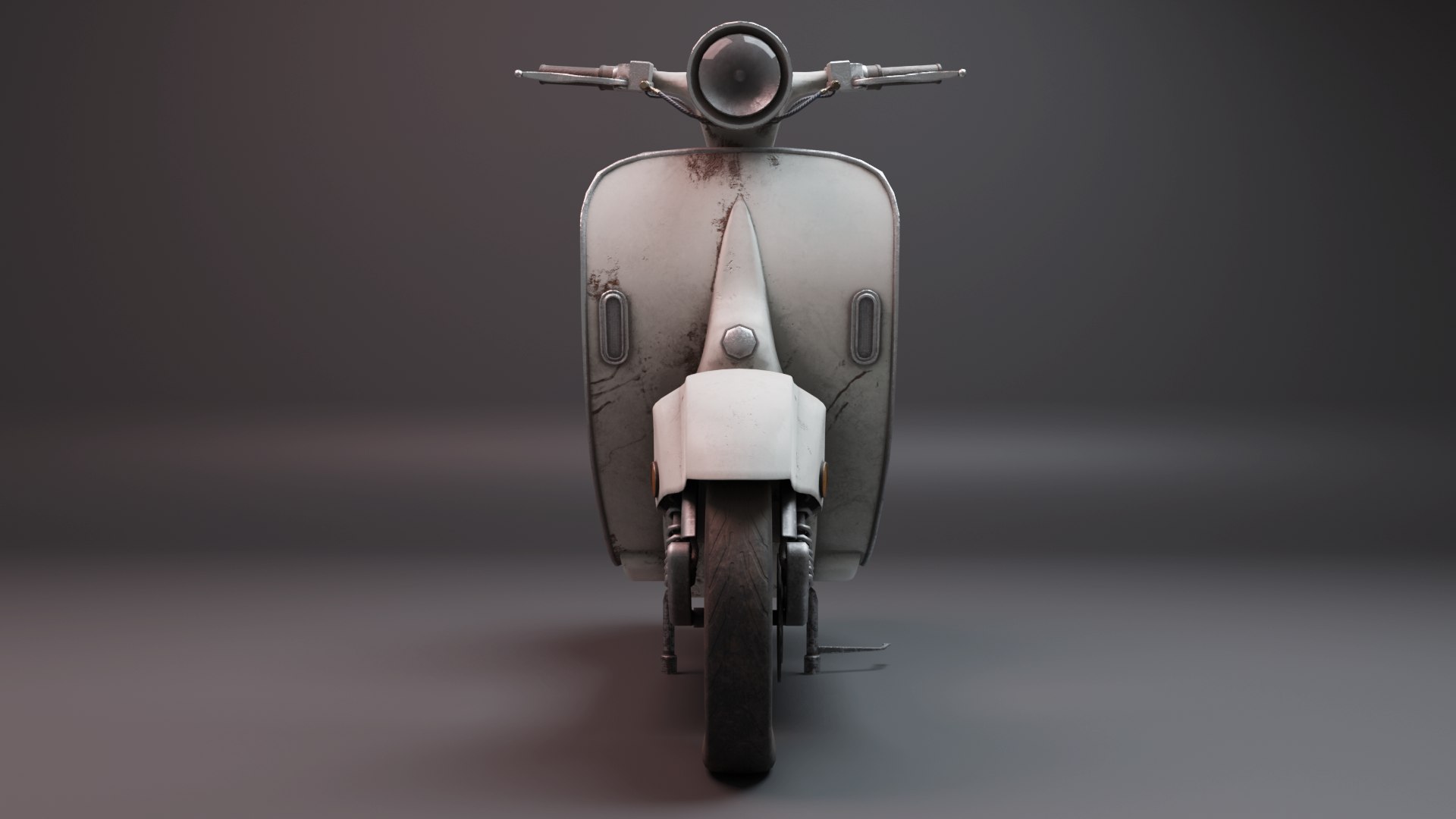 Old White Retro Scooter 3D Model - TurboSquid 2013153
