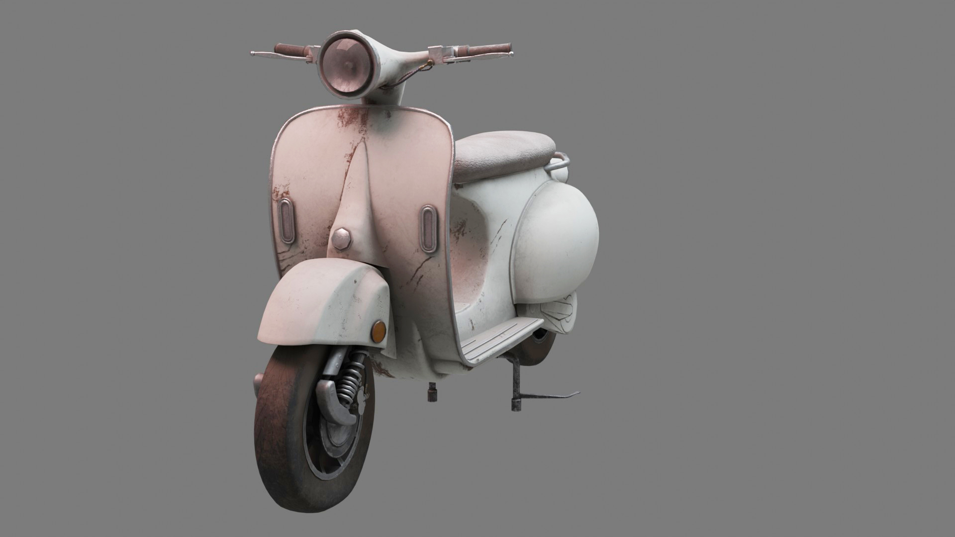 Old White Retro Scooter 3D Model - TurboSquid 2013153