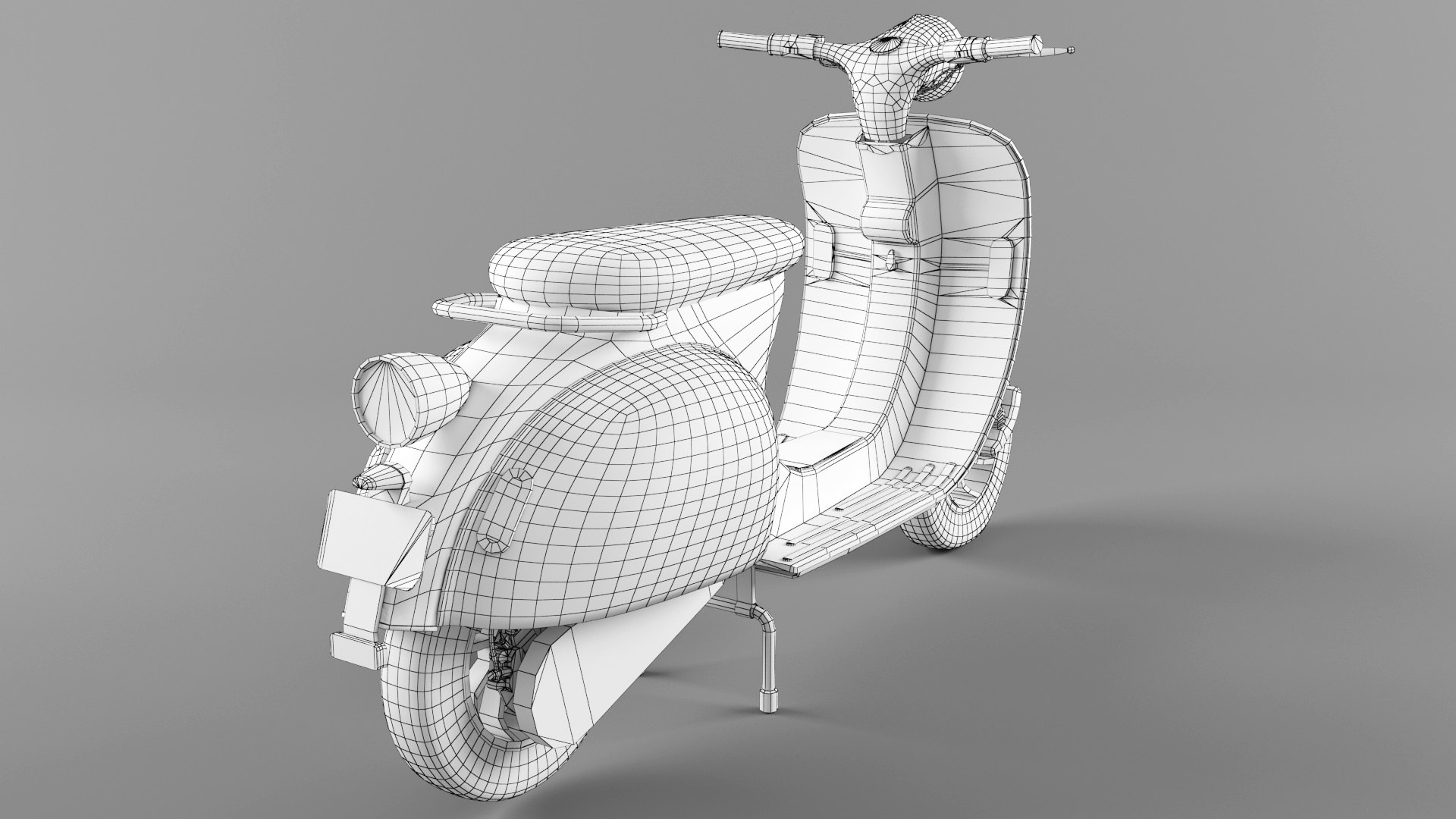 Old White Retro Scooter 3D Model - TurboSquid 2013153
