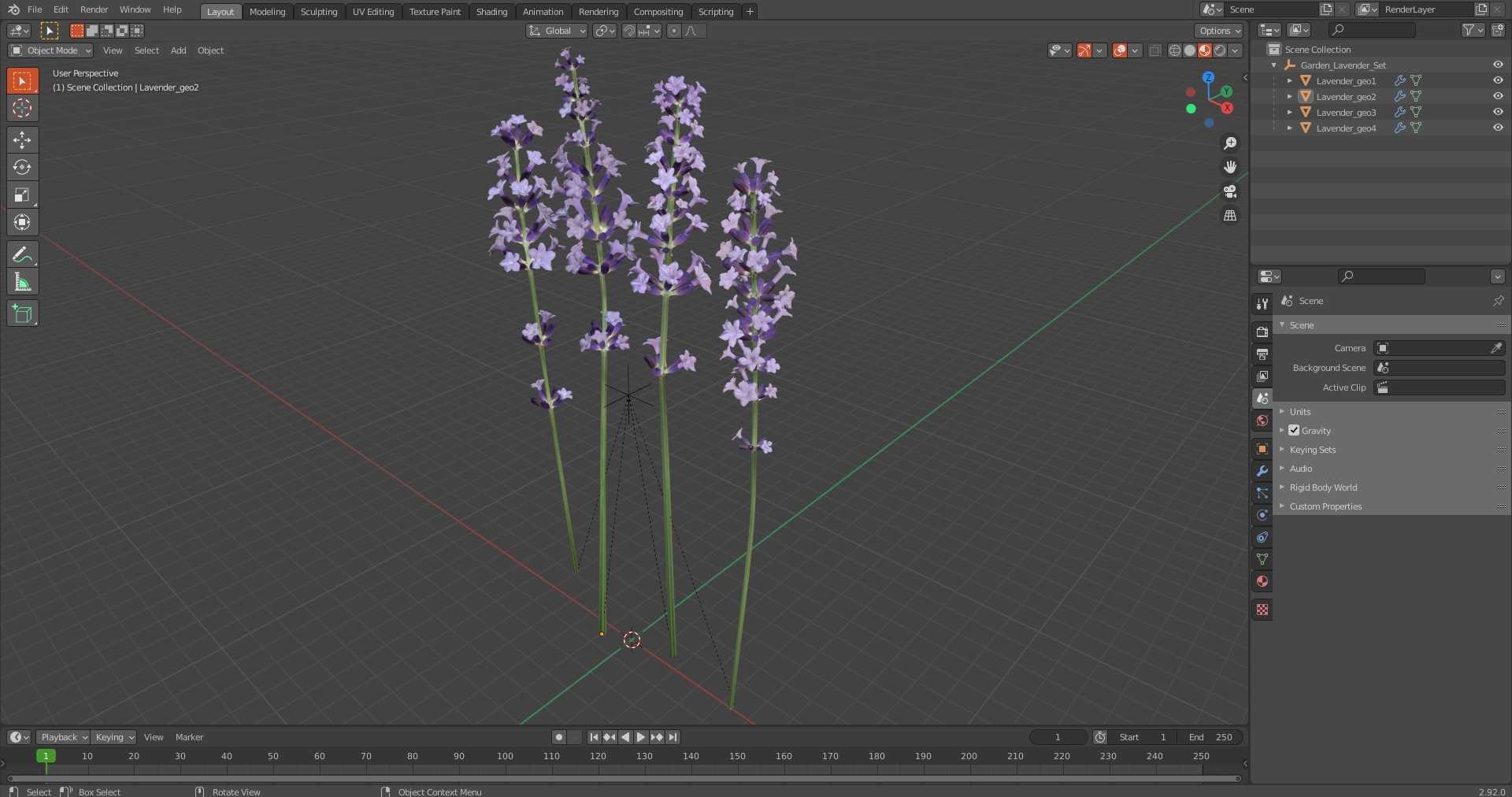 Garden Lavender Set 3D Model - TurboSquid 2191661
