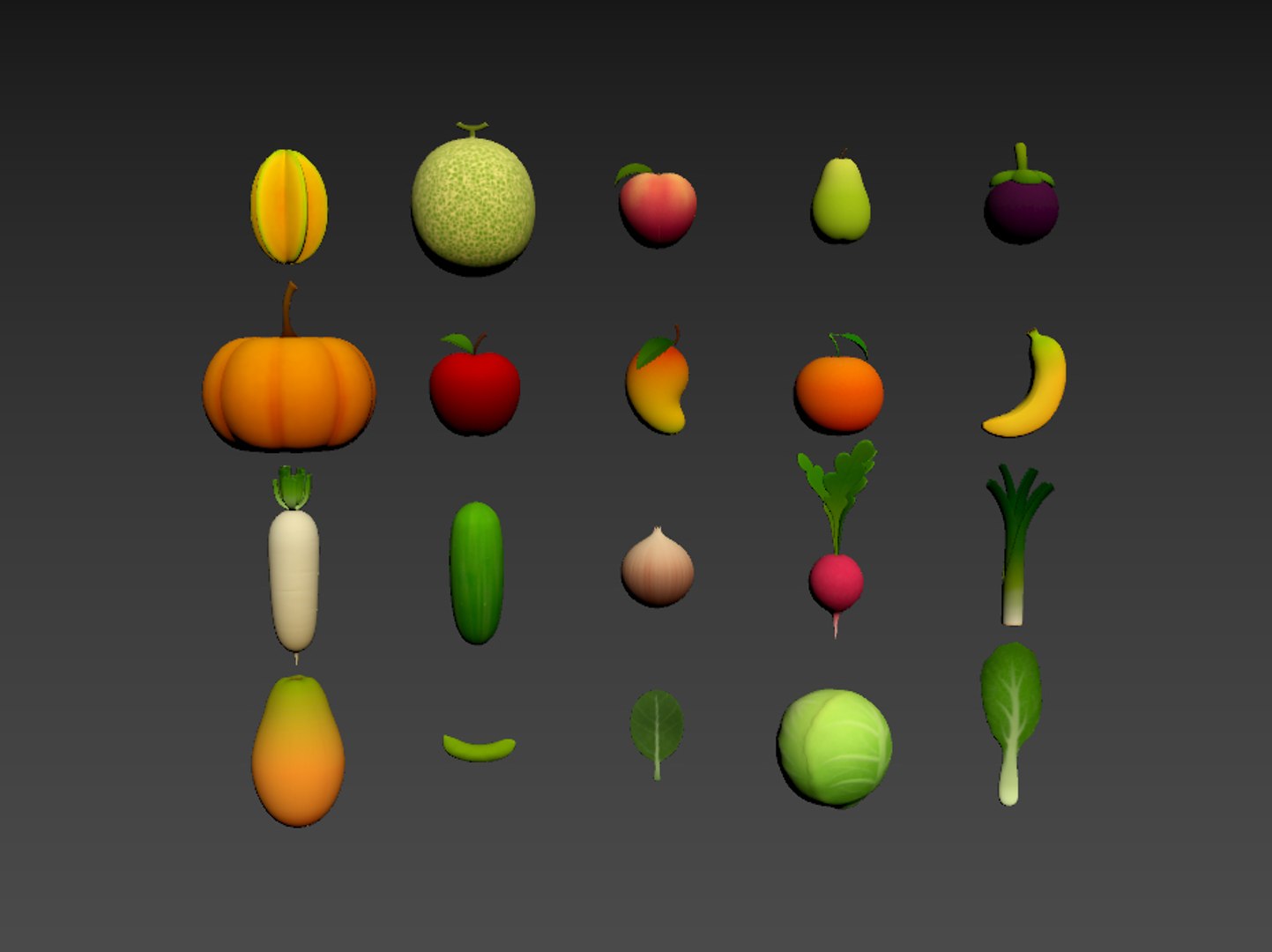 3D cartoon food pack melon - TurboSquid 1495198