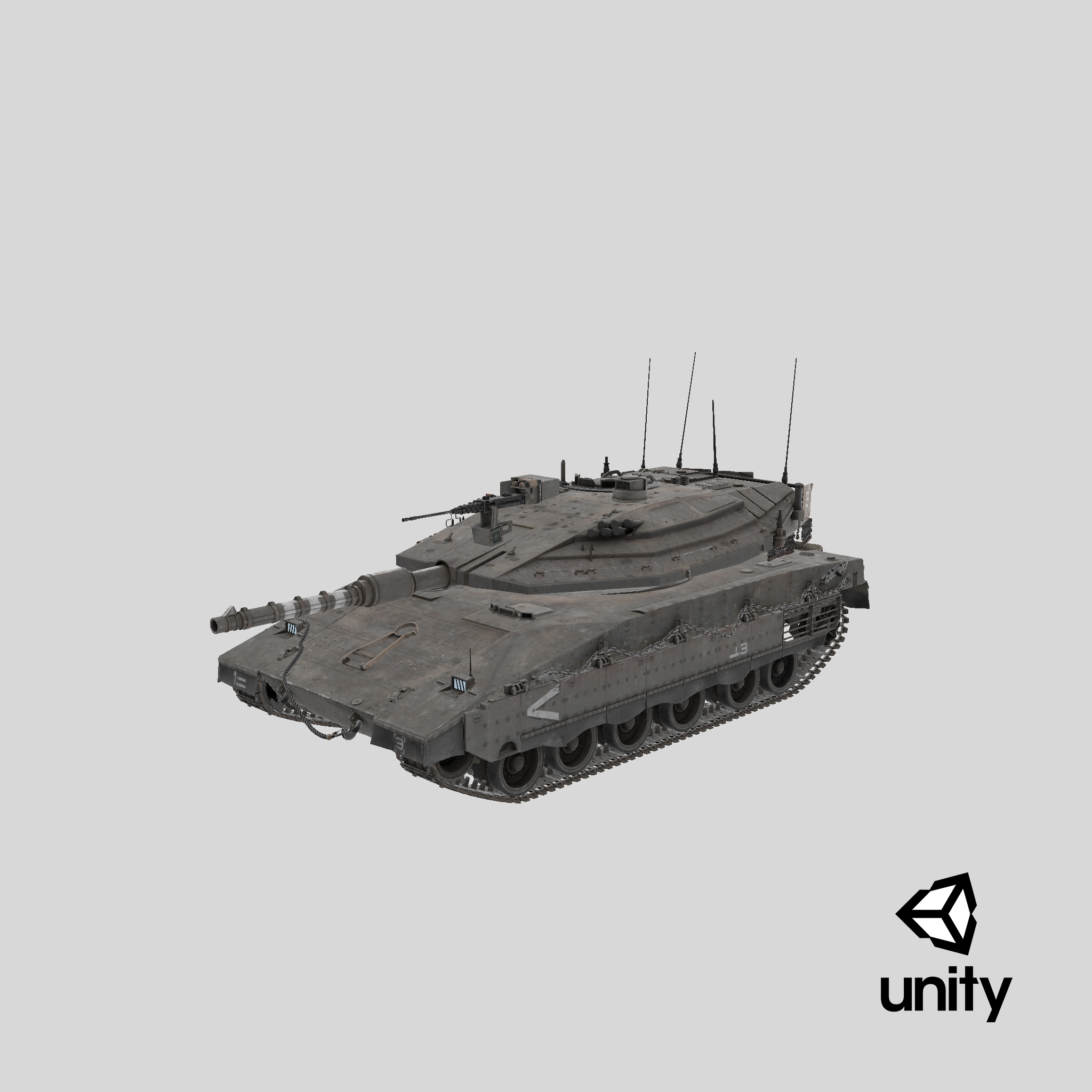 3D модель Rigged Merkava Mk4 GameReady LODs (уровни детализации ...