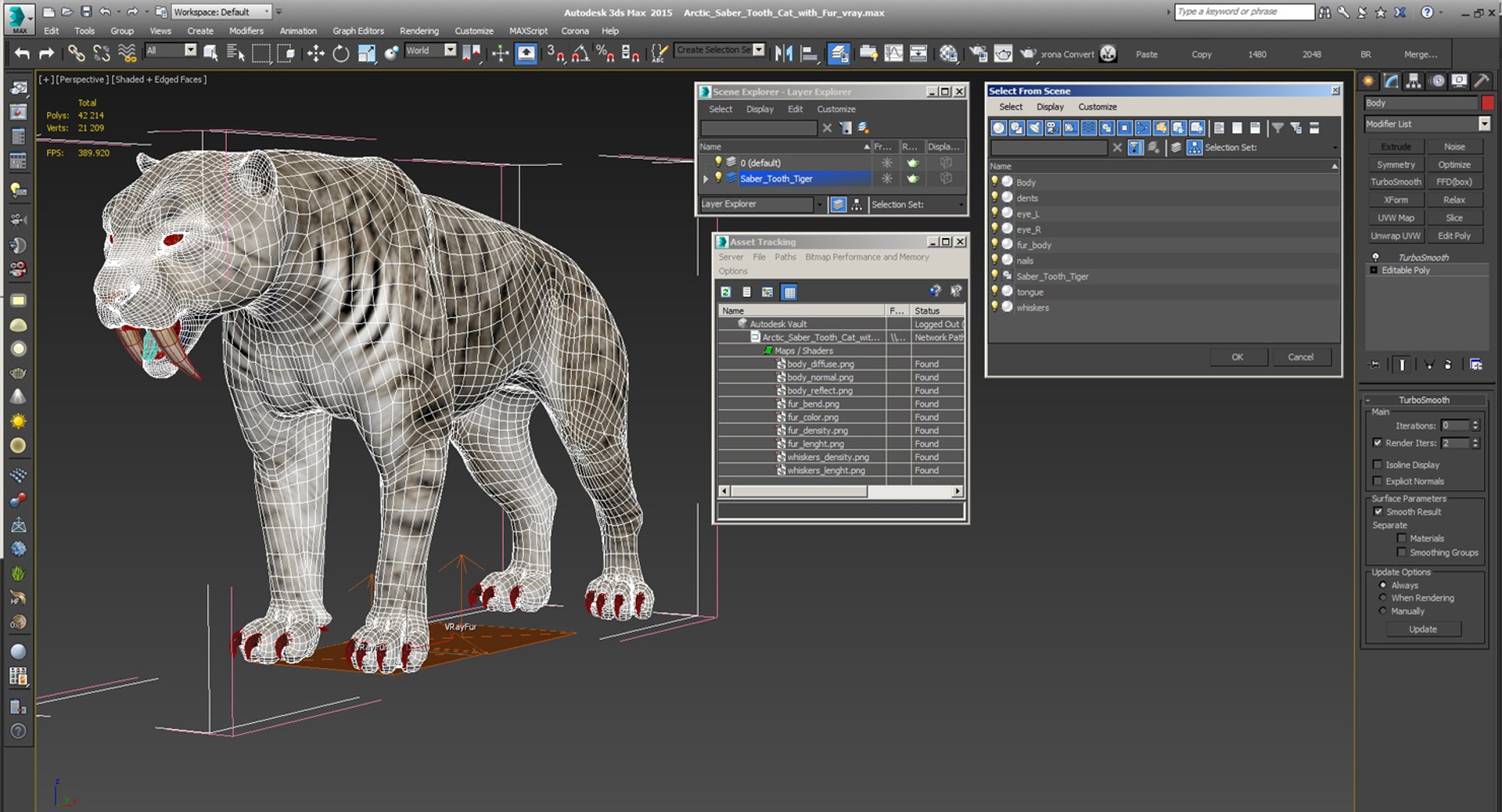 3D Arctic Saber Tooth Cat Fur Model - TurboSquid 1329317