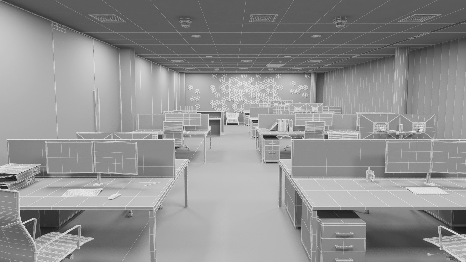 3D Open Space Office Interior - TurboSquid 1655953