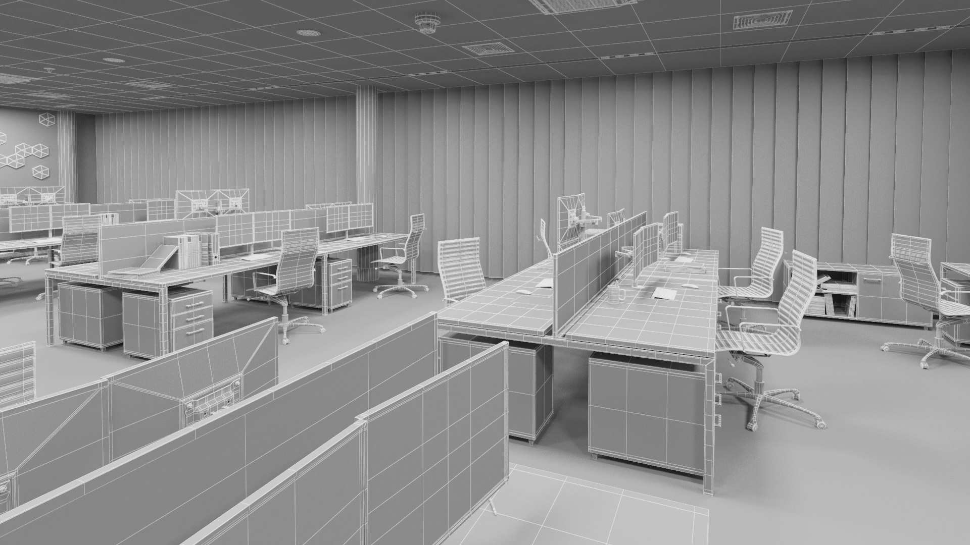 3D Open Space Office Interior - TurboSquid 1655953