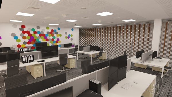 3D open space office interior - TurboSquid 1655953