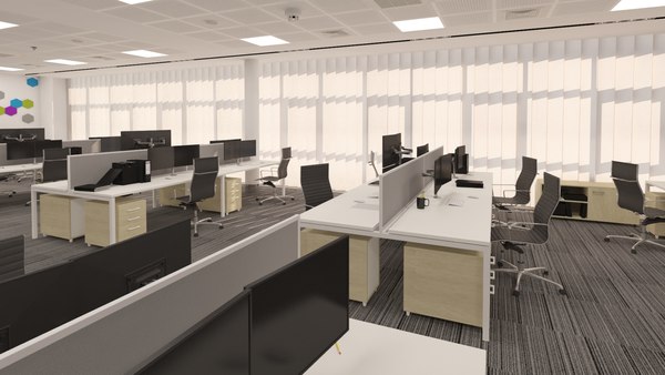 3D open space office interior - TurboSquid 1655953
