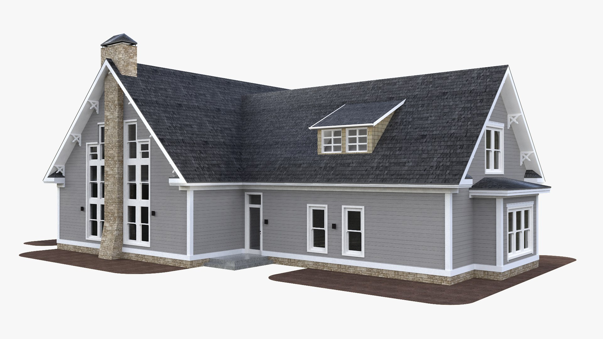 American Suburban House 3D Model - TurboSquid 1797247