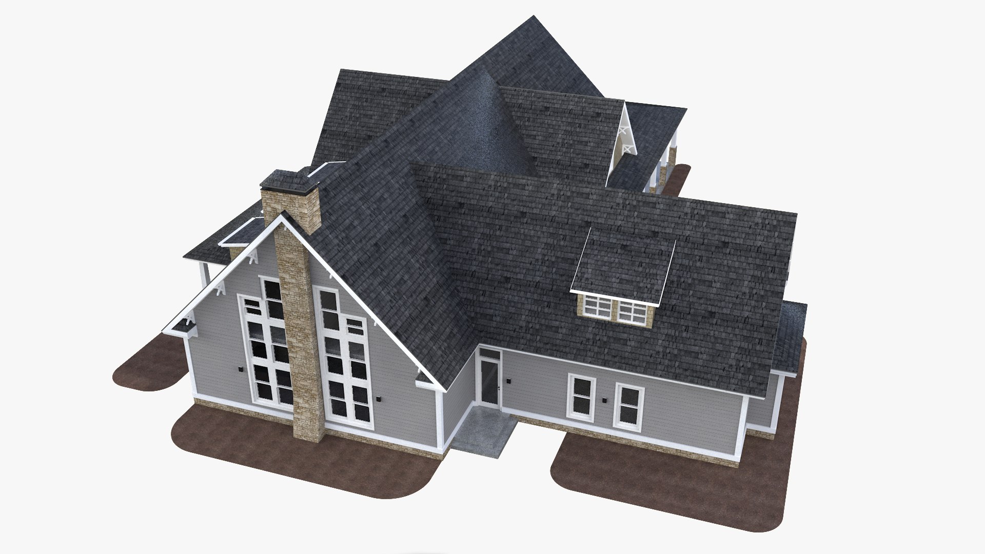 American Suburban House 3D Model - TurboSquid 1797247