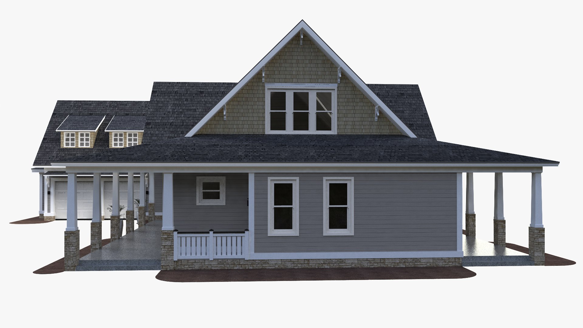 American Suburban House 3D Model - TurboSquid 1797247