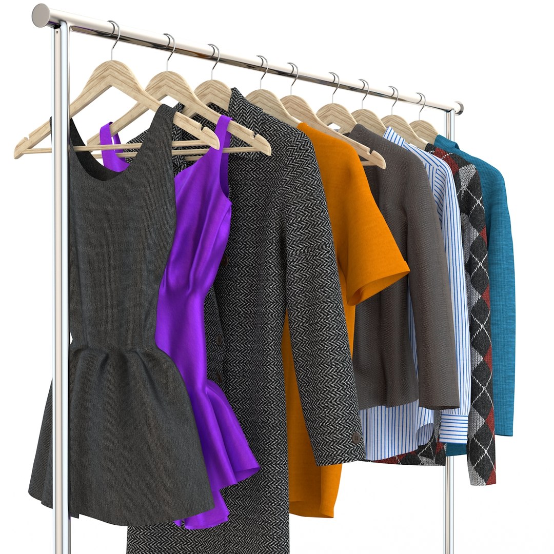 Clothing Rack Jacket Jeans 3d Model