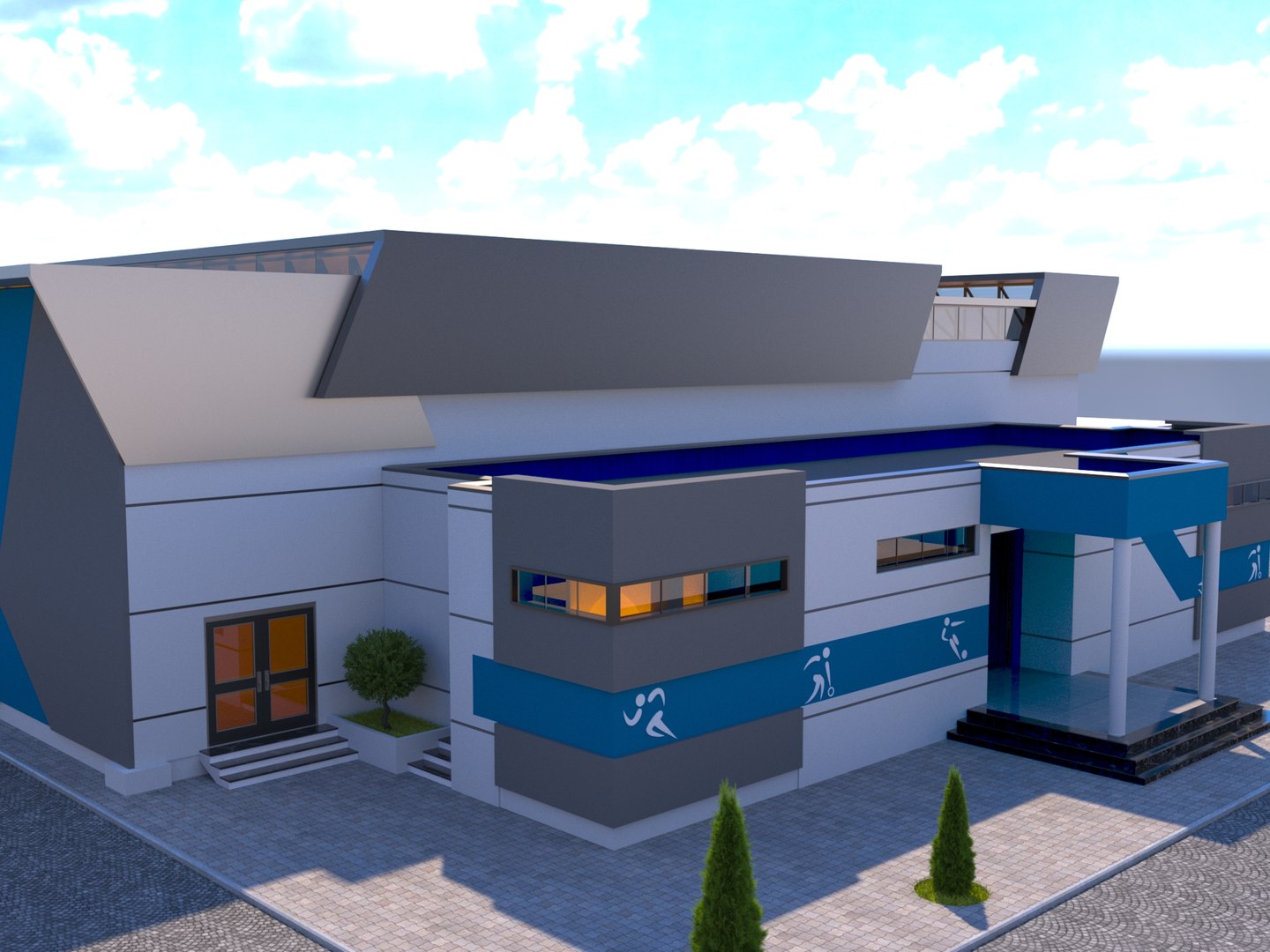 3D Sports Hall Model - TurboSquid 2253704
