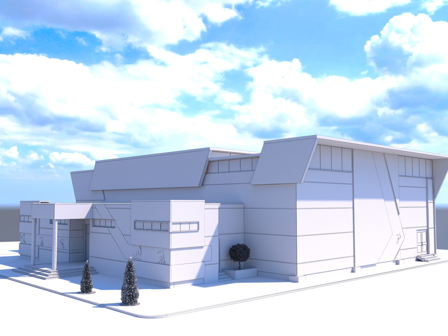 3D Sports Hall Model - TurboSquid 2253704