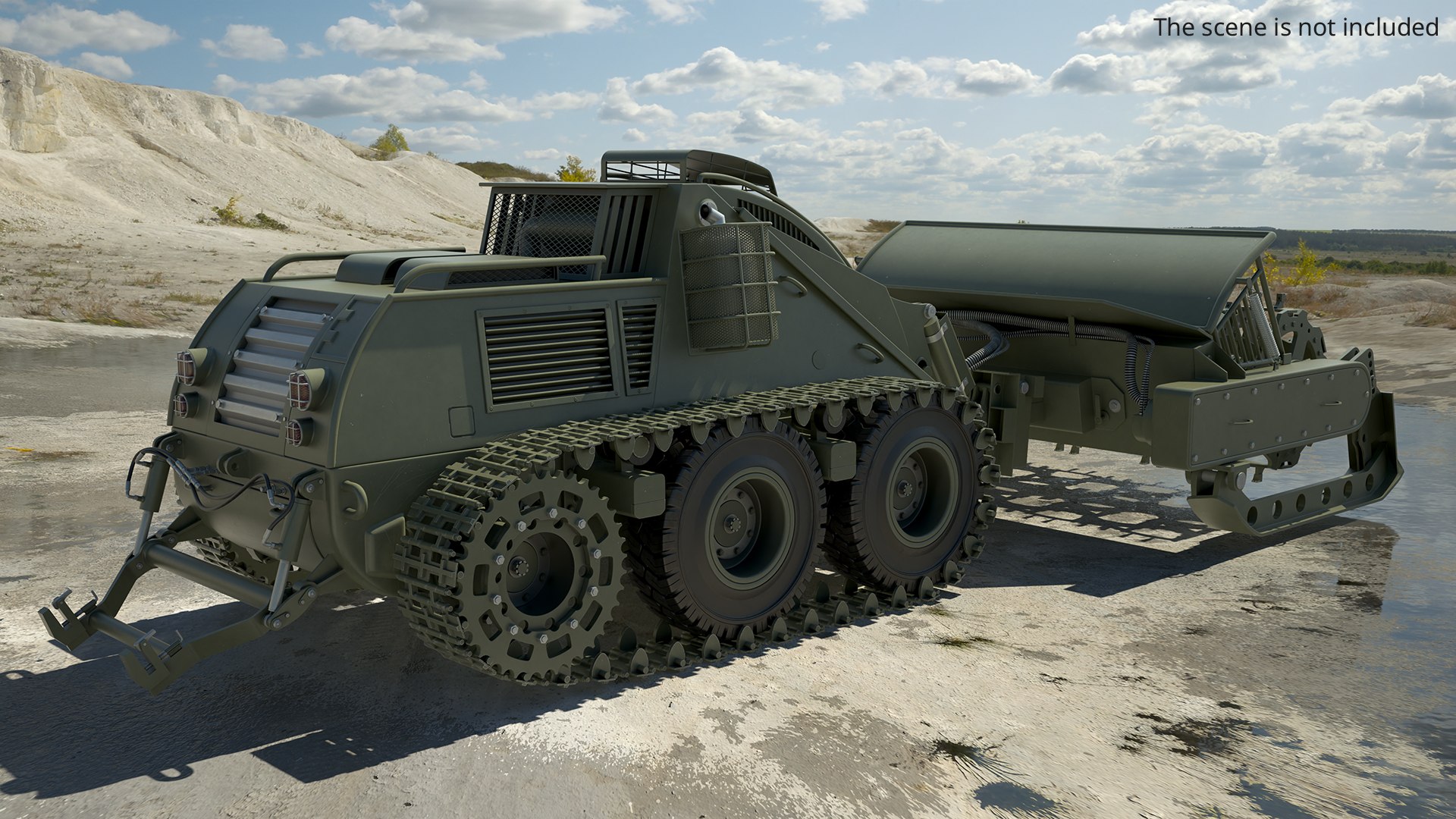 Unmanned Engineering Vehicle For Demining Operations Military Green ...