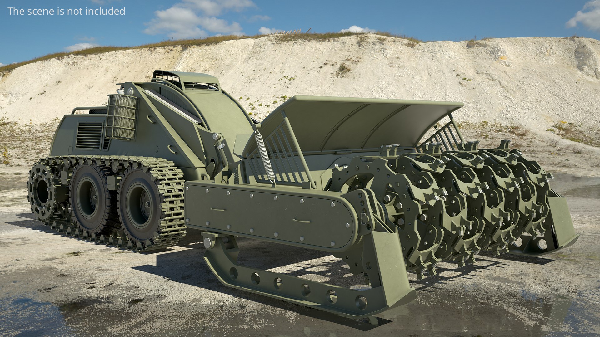 Unmanned Engineering Vehicle For Demining Operations Military Green ...