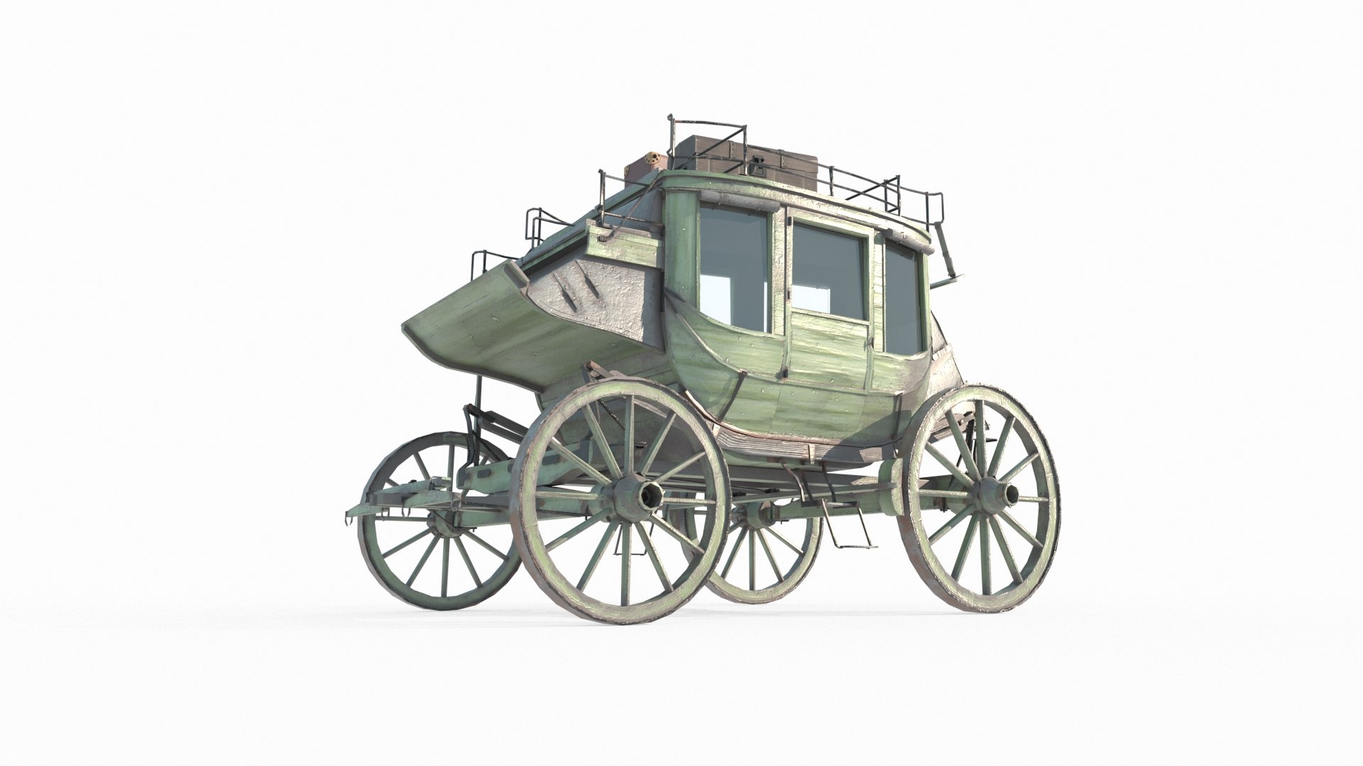 3D Old Style Metal Carriage - TurboSquid 2286125