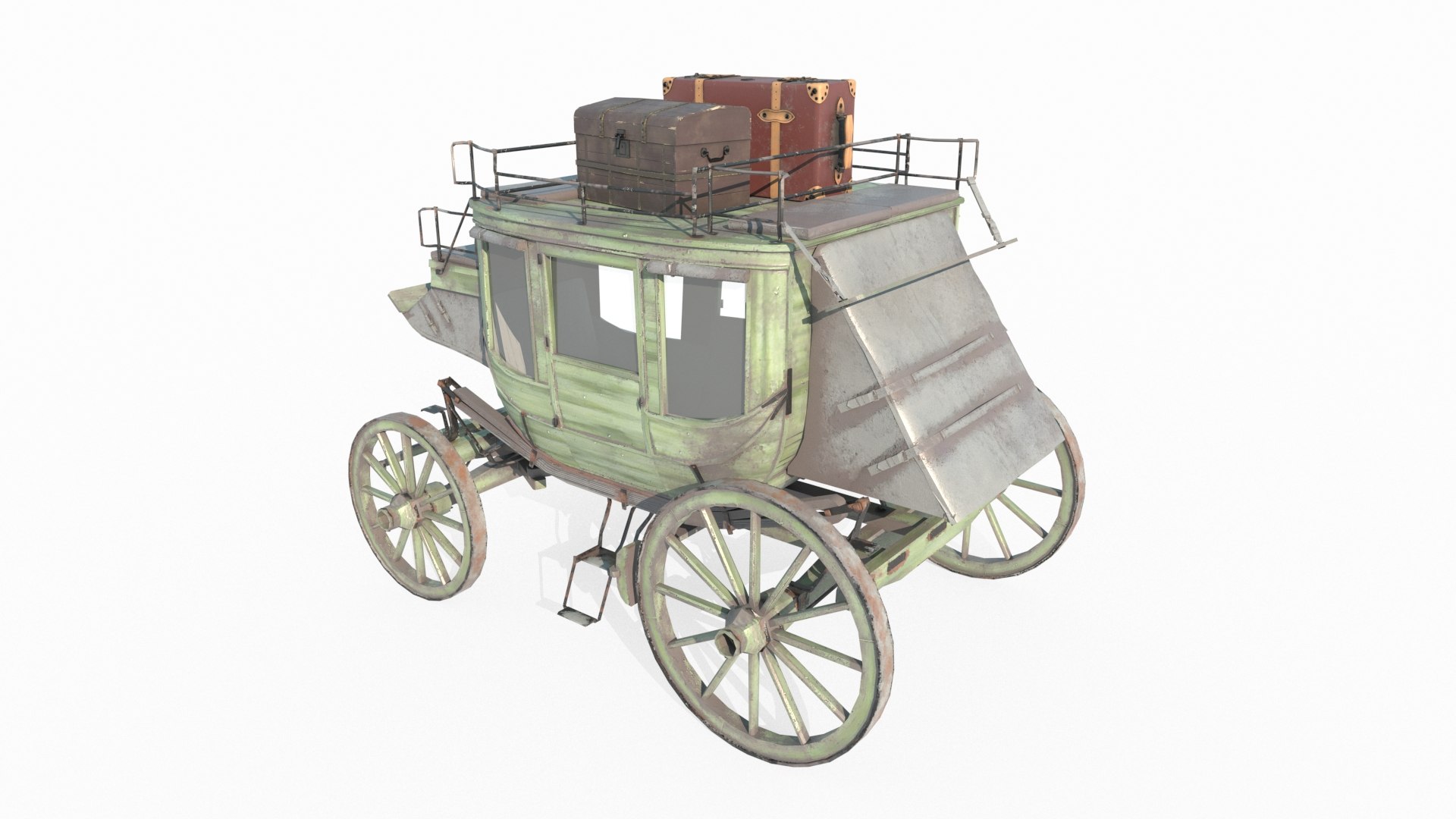 3D Old Style Metal Carriage - TurboSquid 2286125