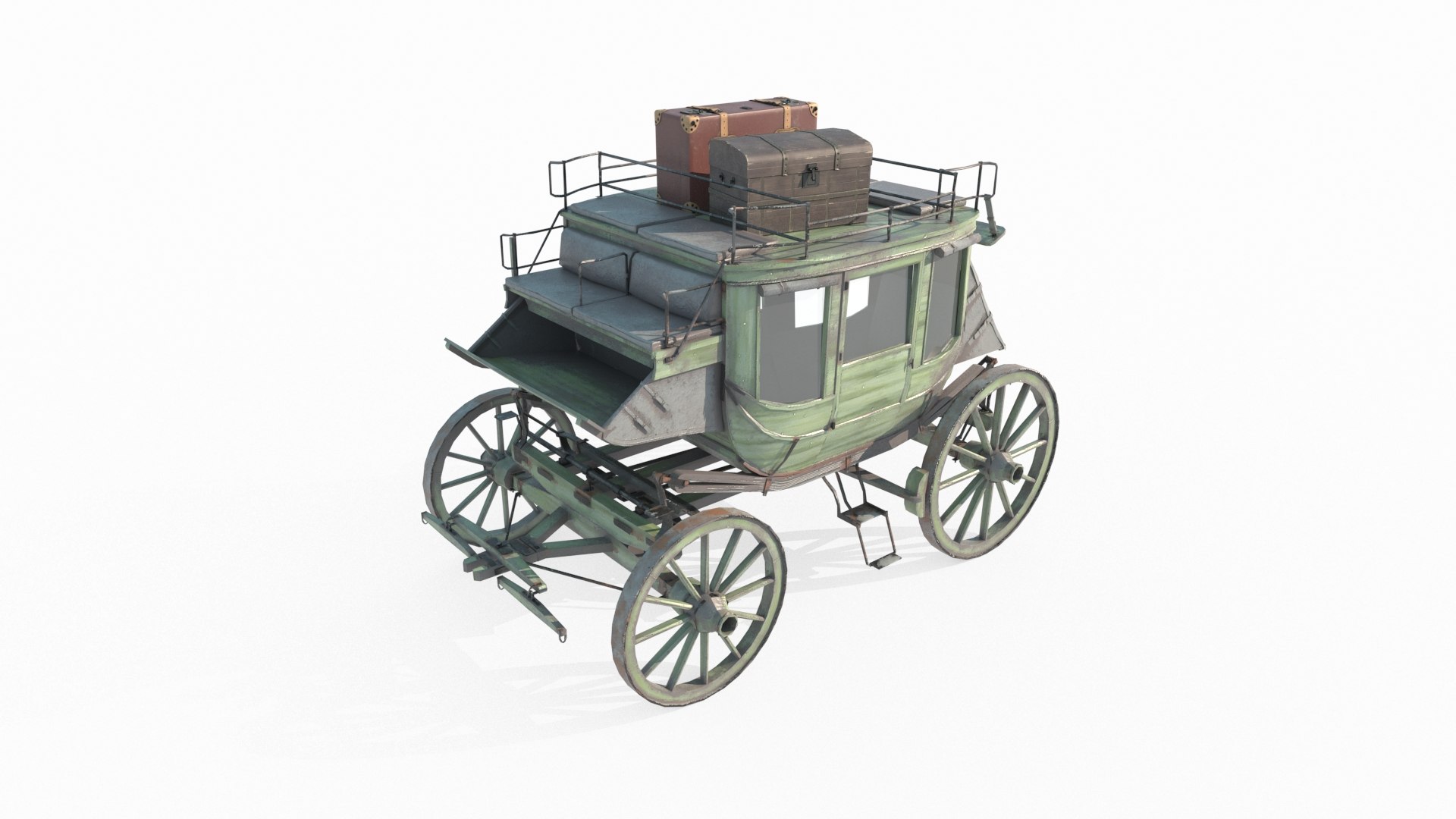 3D Old Style Metal Carriage - TurboSquid 2286125