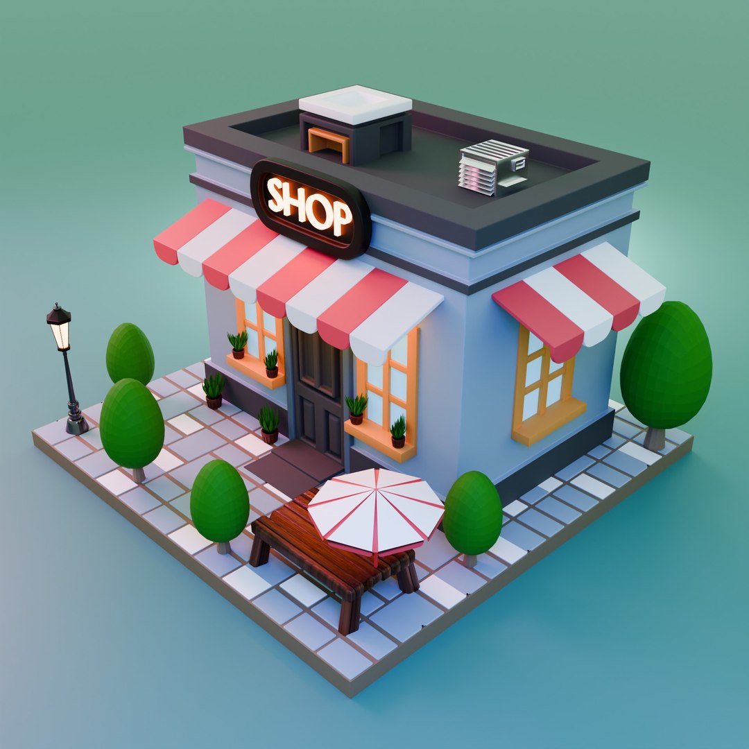 3D Stylized Design Tiny Shop - TurboSquid 2201906