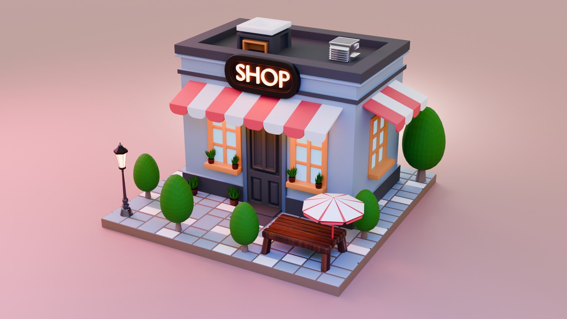 3D Stylized Design Tiny Shop - TurboSquid 2201906