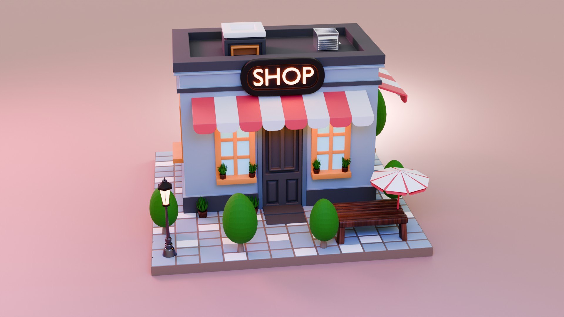 3D Stylized Design Tiny Shop - TurboSquid 2201906