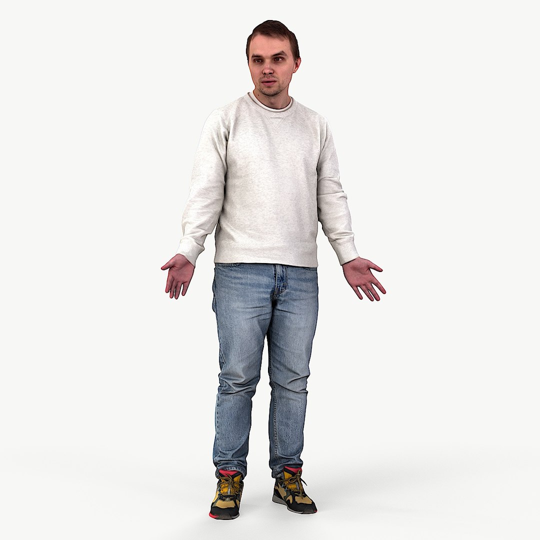 Questioning Reality Surprised Guy In White Sweatshirt Model ...