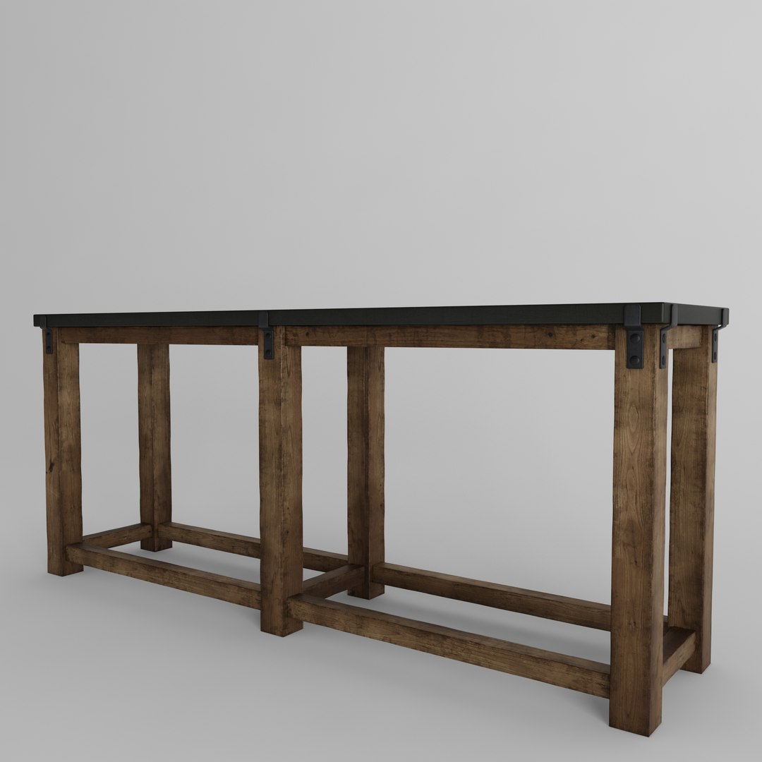 old table reclaimed zinc 3d model
