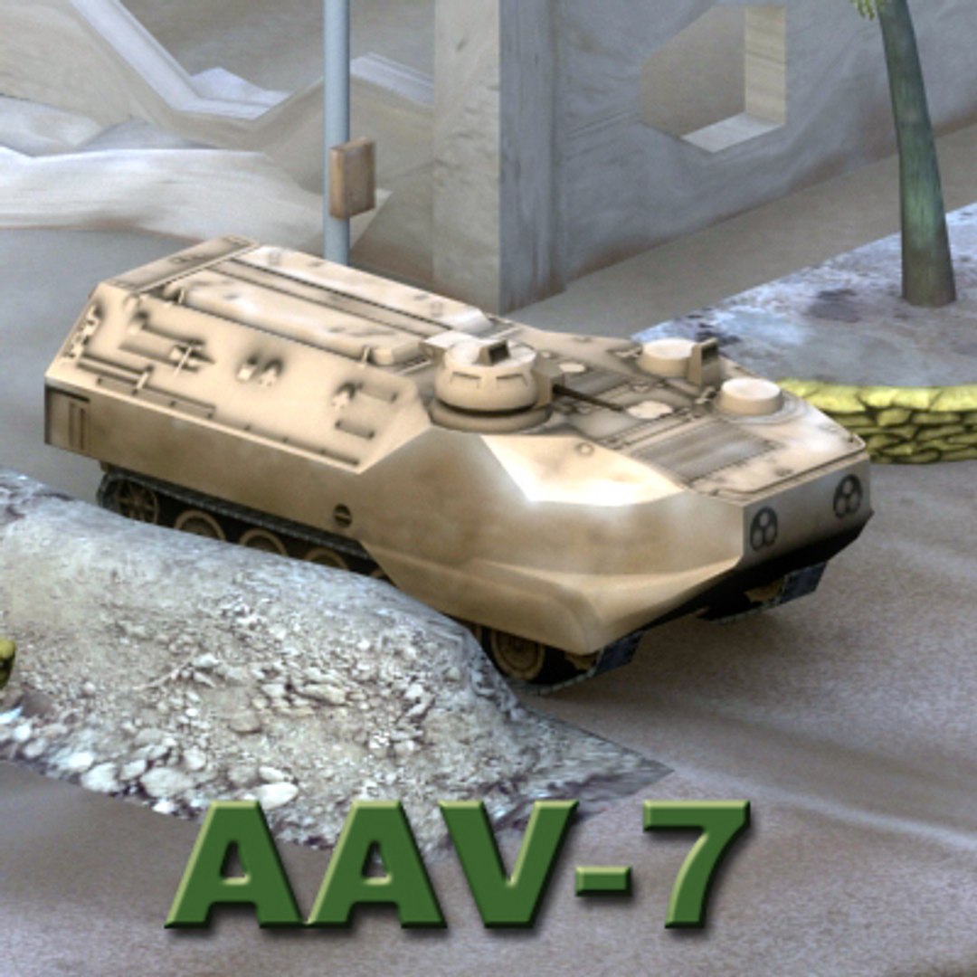 Aav-7 Vehicle Military Marine Corps 3d Model