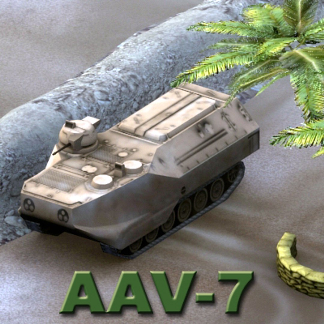 Aav-7 Vehicle Military Marine Corps 3d Model