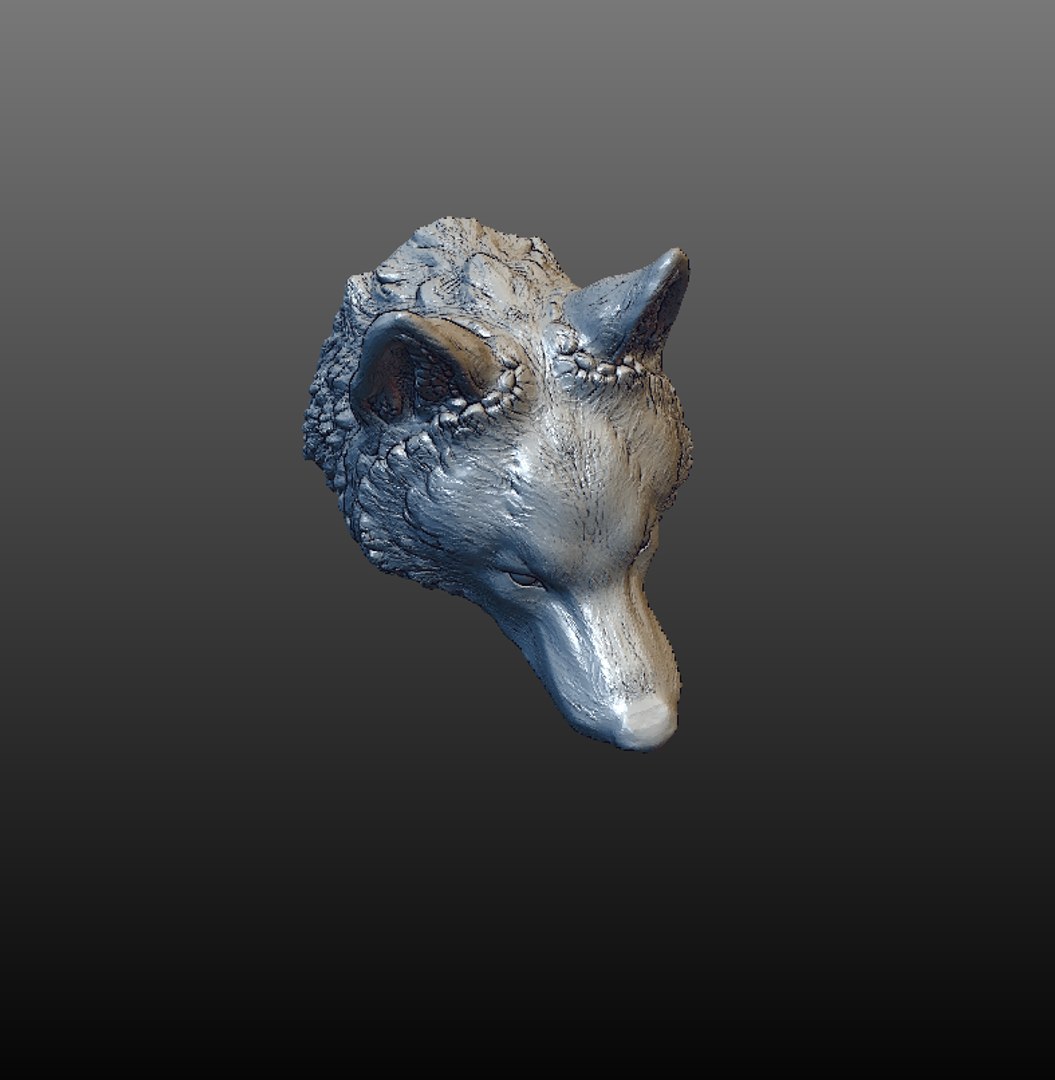 3d Model Of Wolf Head