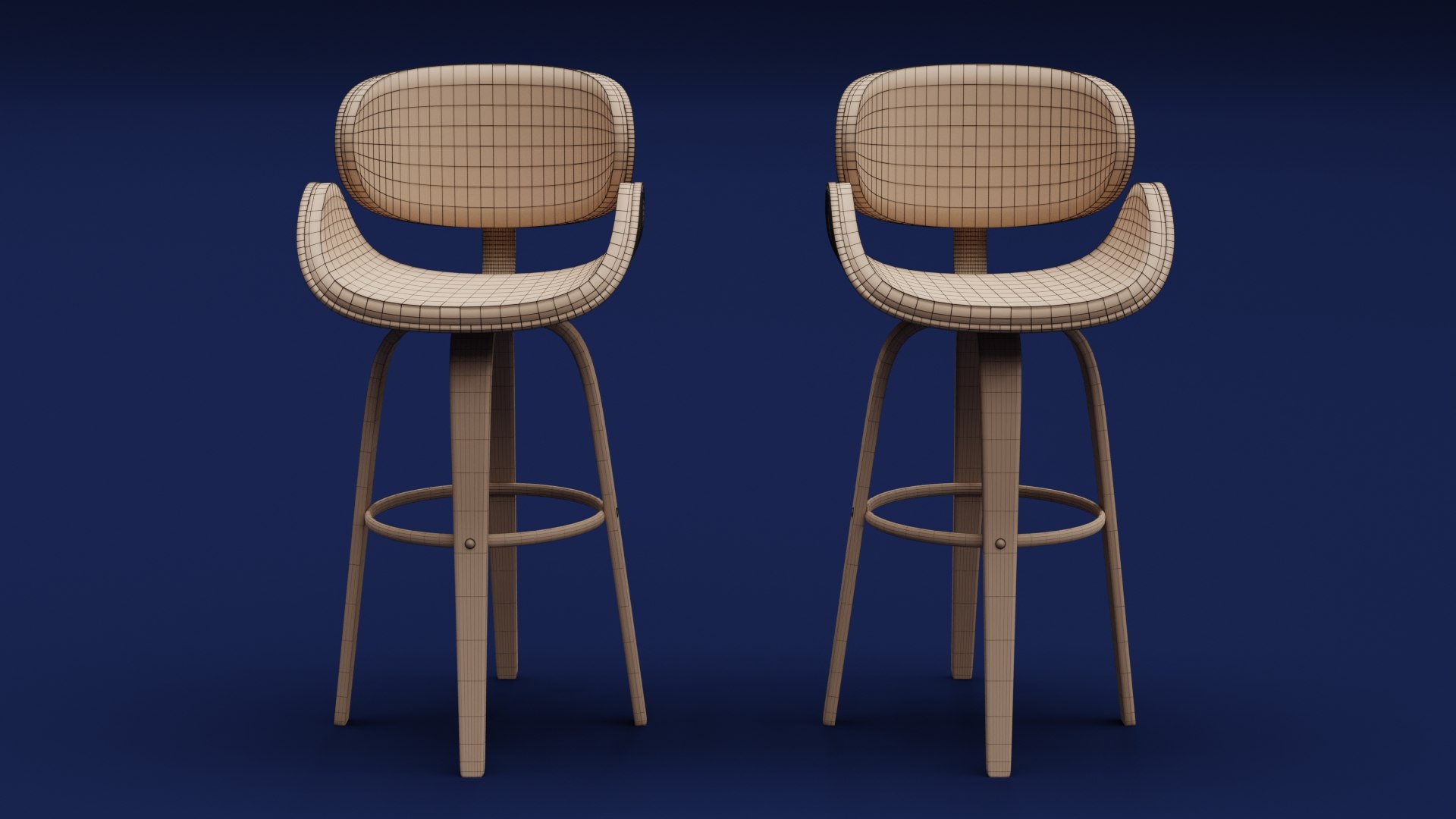 Modern Wood Stool 3D - TurboSquid 1998535