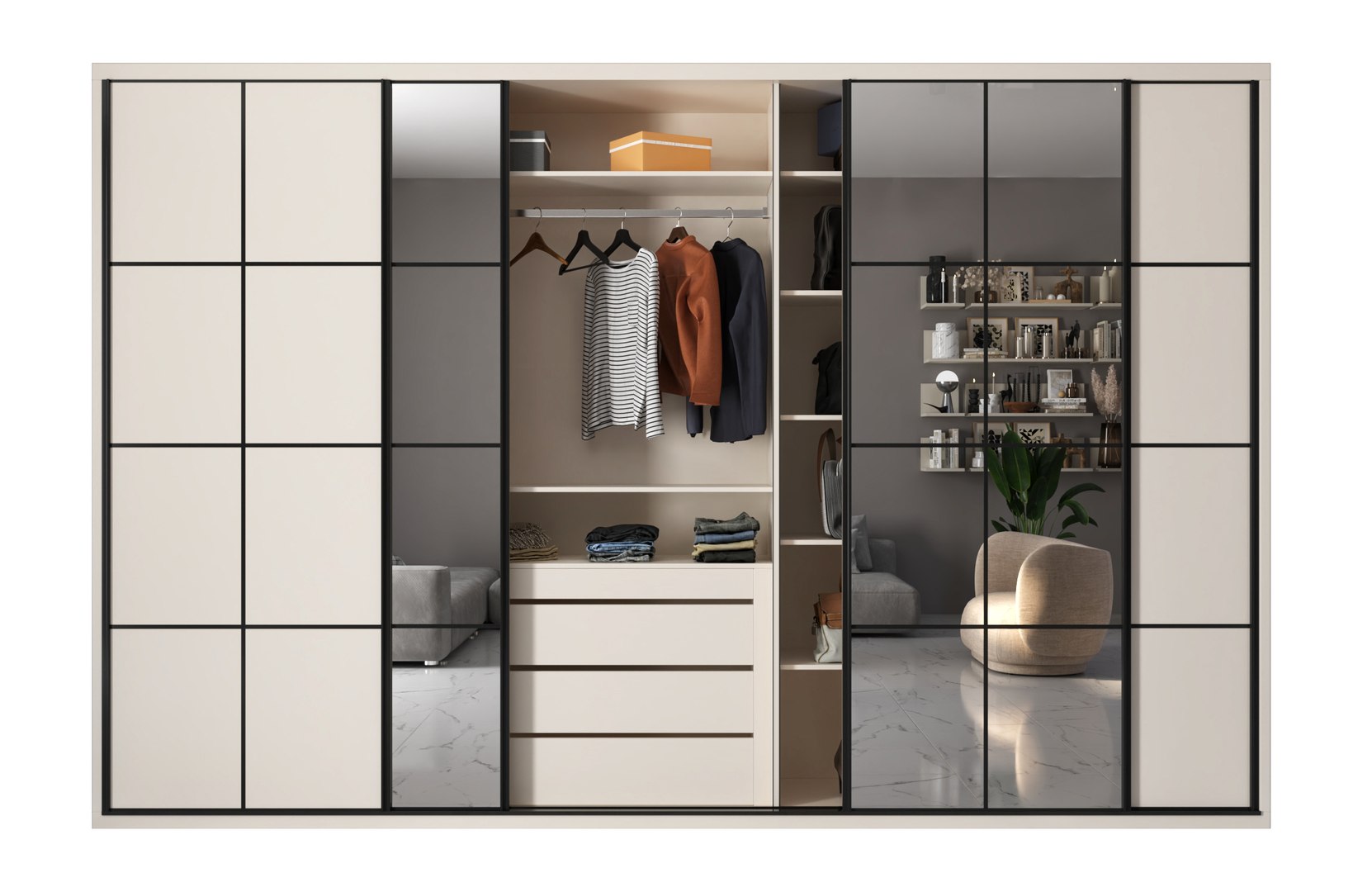 3D Sliding Door Wardrobe Model - TurboSquid 2228198
