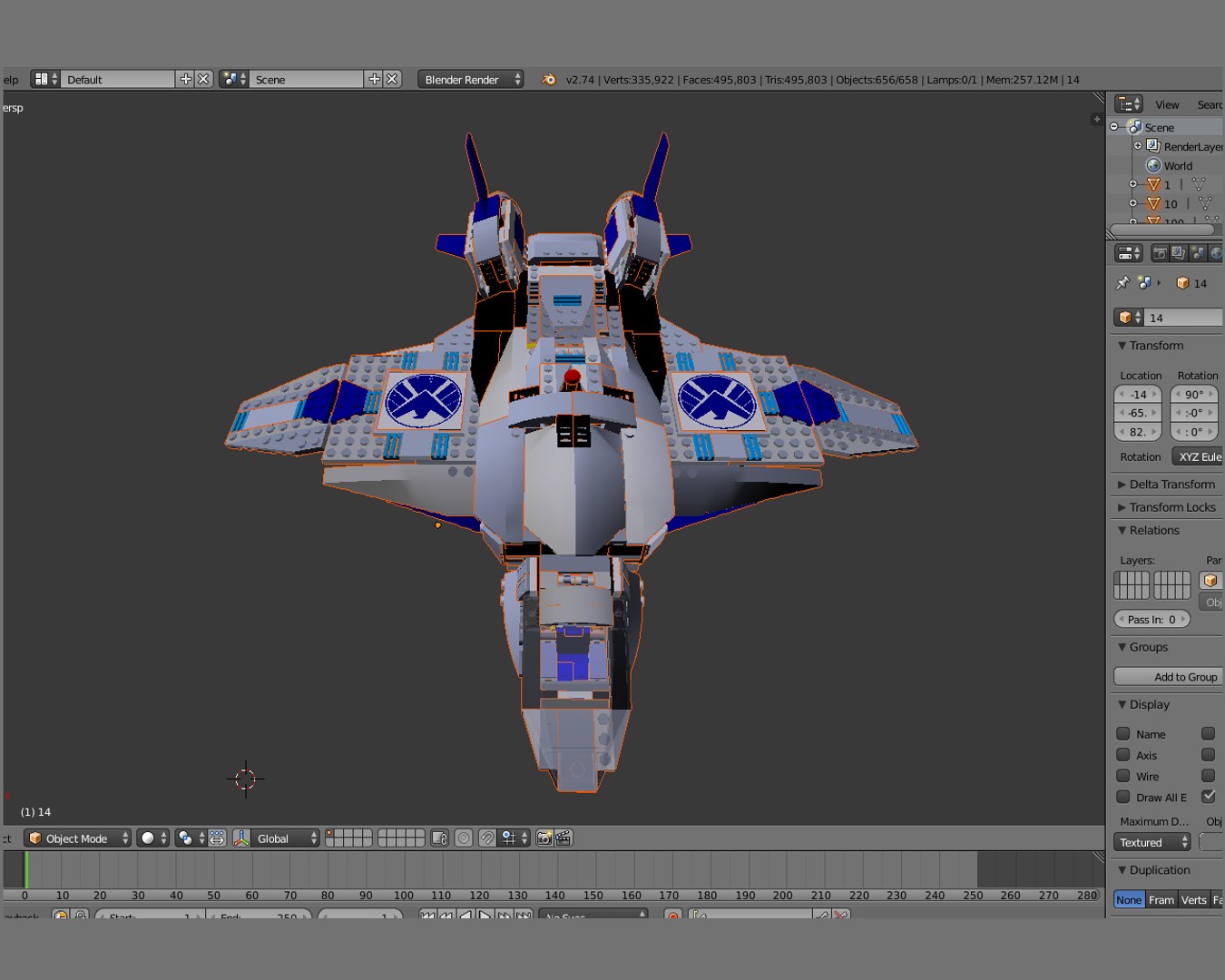 3d Lego Marvel Quinjet Model