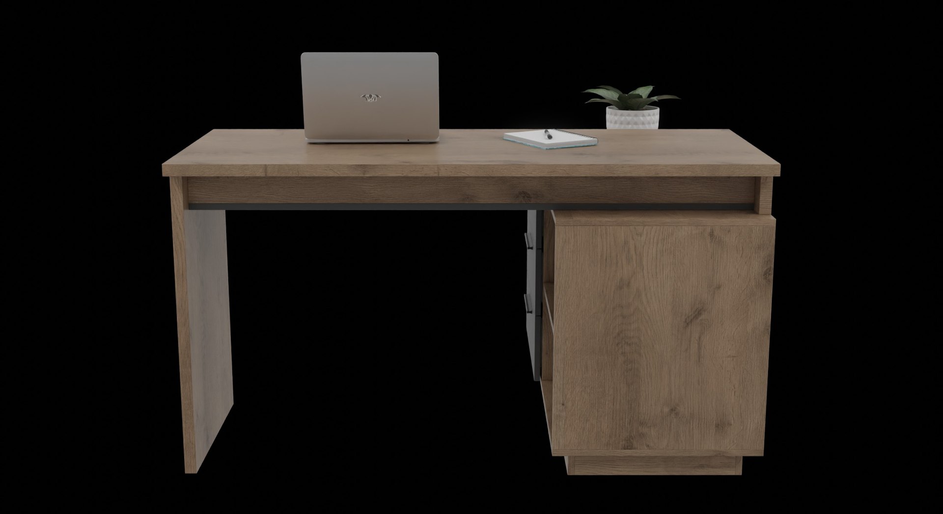 3D Corner Office Desk Set - TurboSquid 2238848