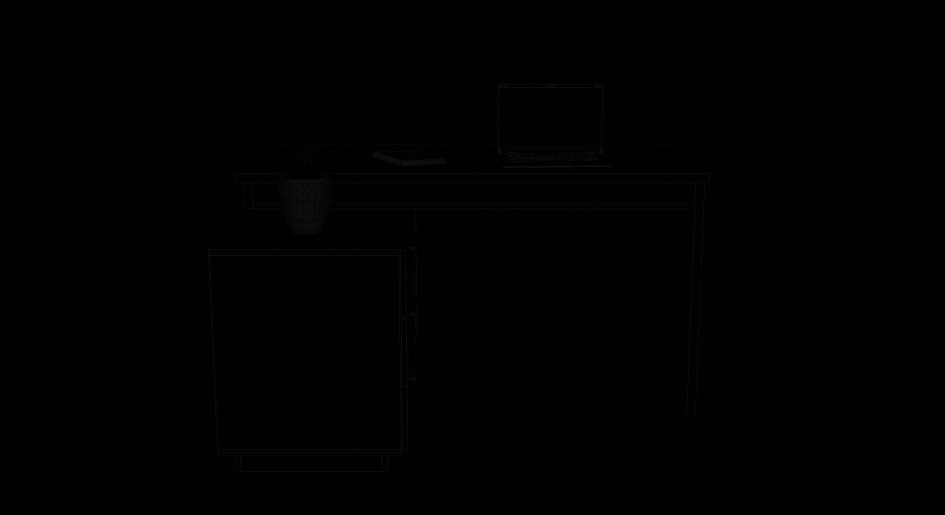 3D Corner Office Desk Set - TurboSquid 2238848